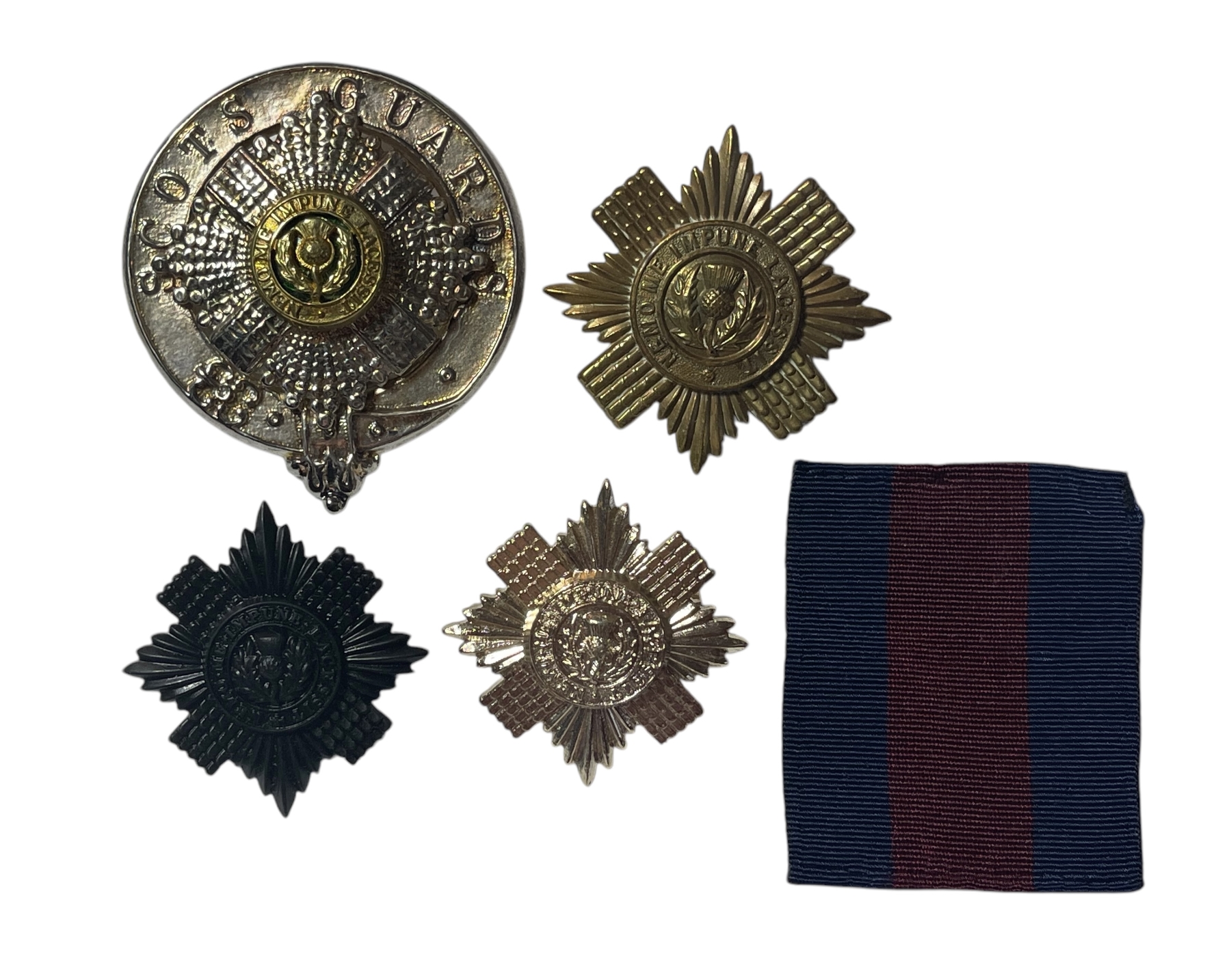 Lot of Scots Guards Badges, Pipe Majors Headdress & More