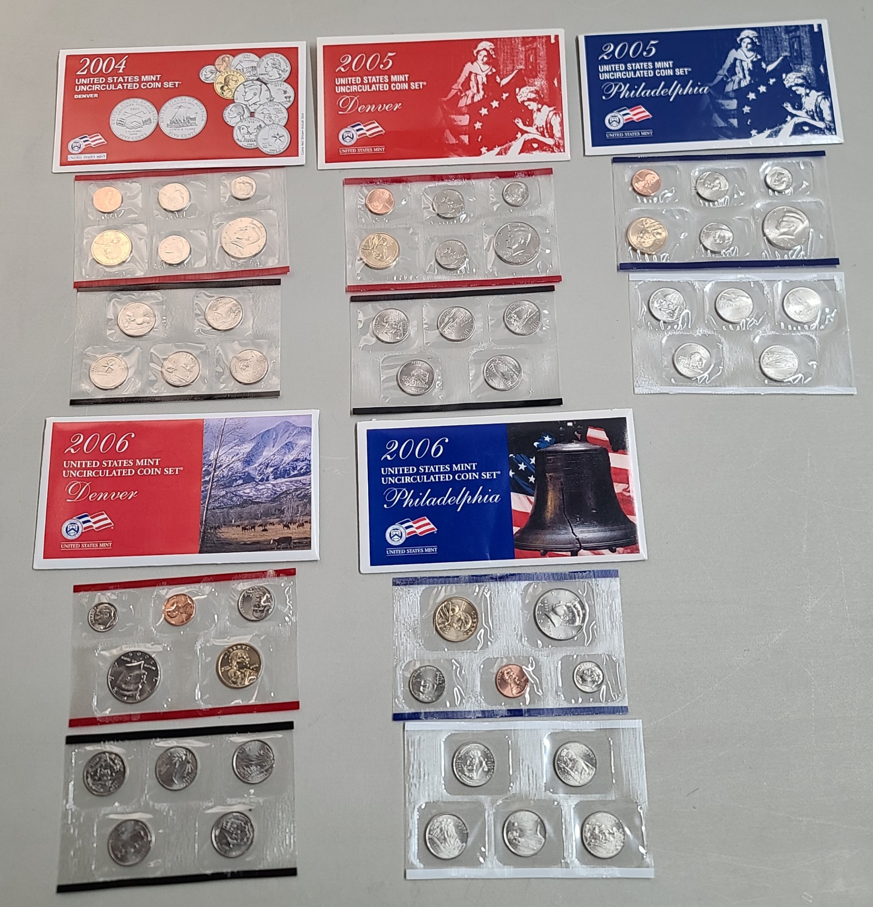 Assorted 2004-2006 U.S Proof & Uncirculated Coin Sets - Bosley Auctioneers