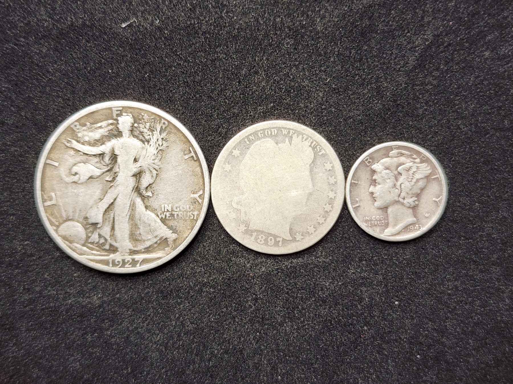 Three Assorted United States Silver Coins - Face Value $0.85 in 90% ...
