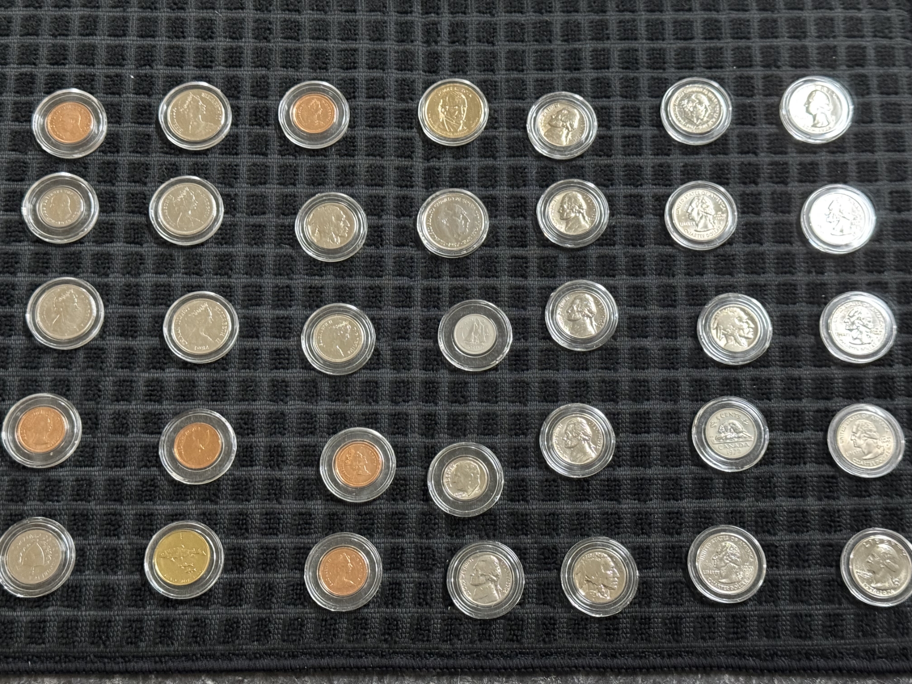 Unique Coin Collection Of Various Sizes And Face Values, 35 Coins ...