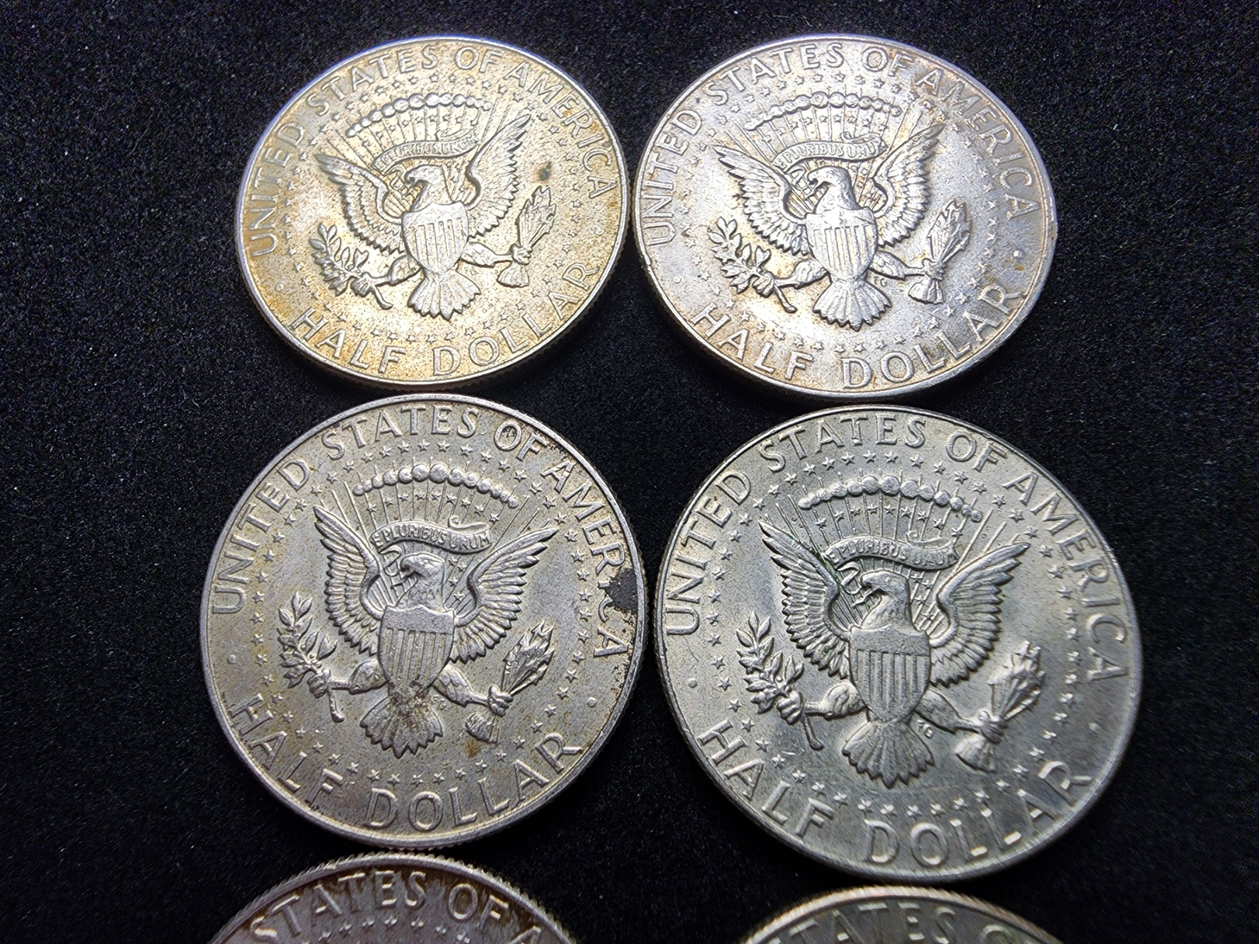 Six 40% Silver Kennedy Half Dollars - $3 Face Value - Bosley Auctioneers