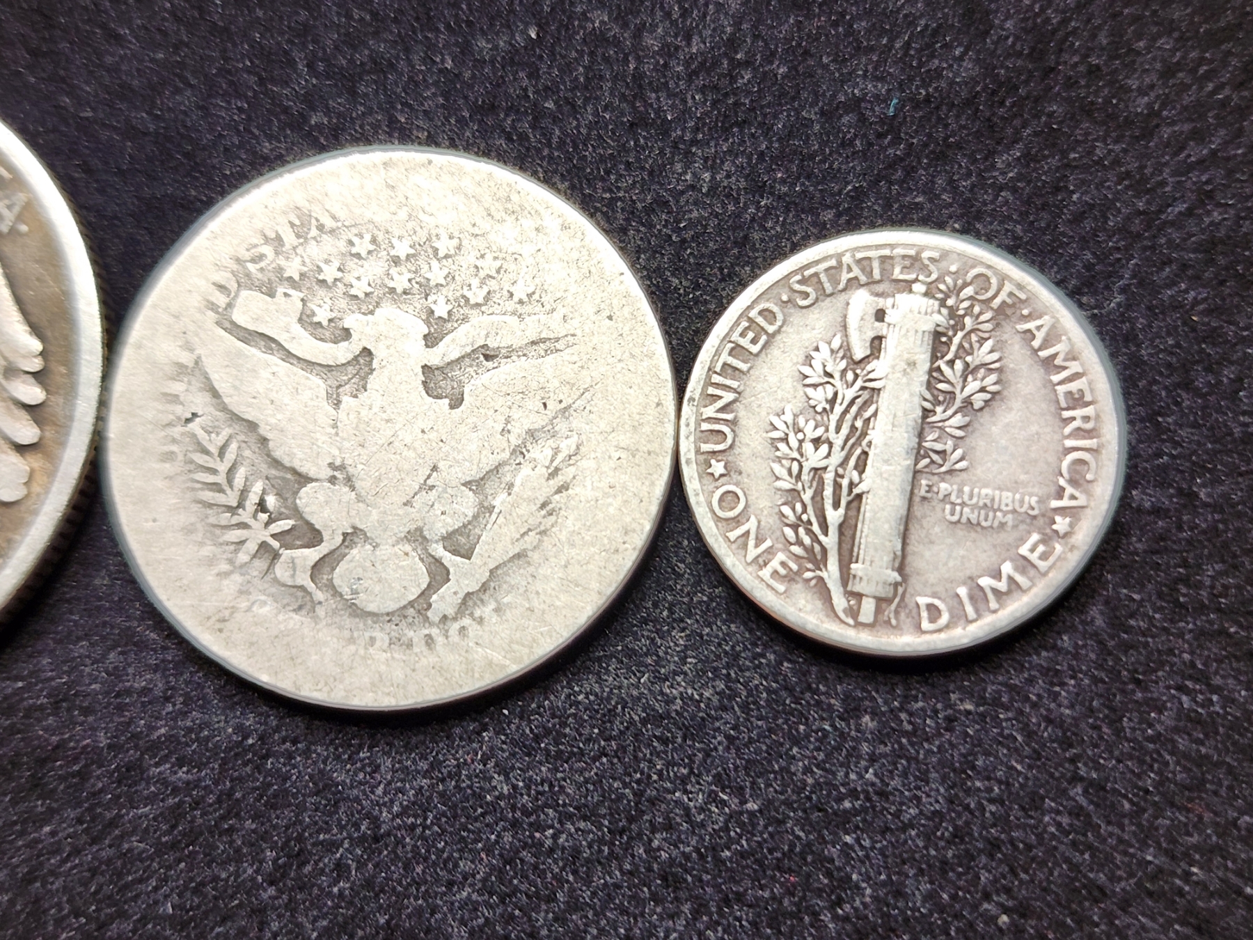Three Assorted United States Silver Coins - Face Value $0.85 in 90% ...