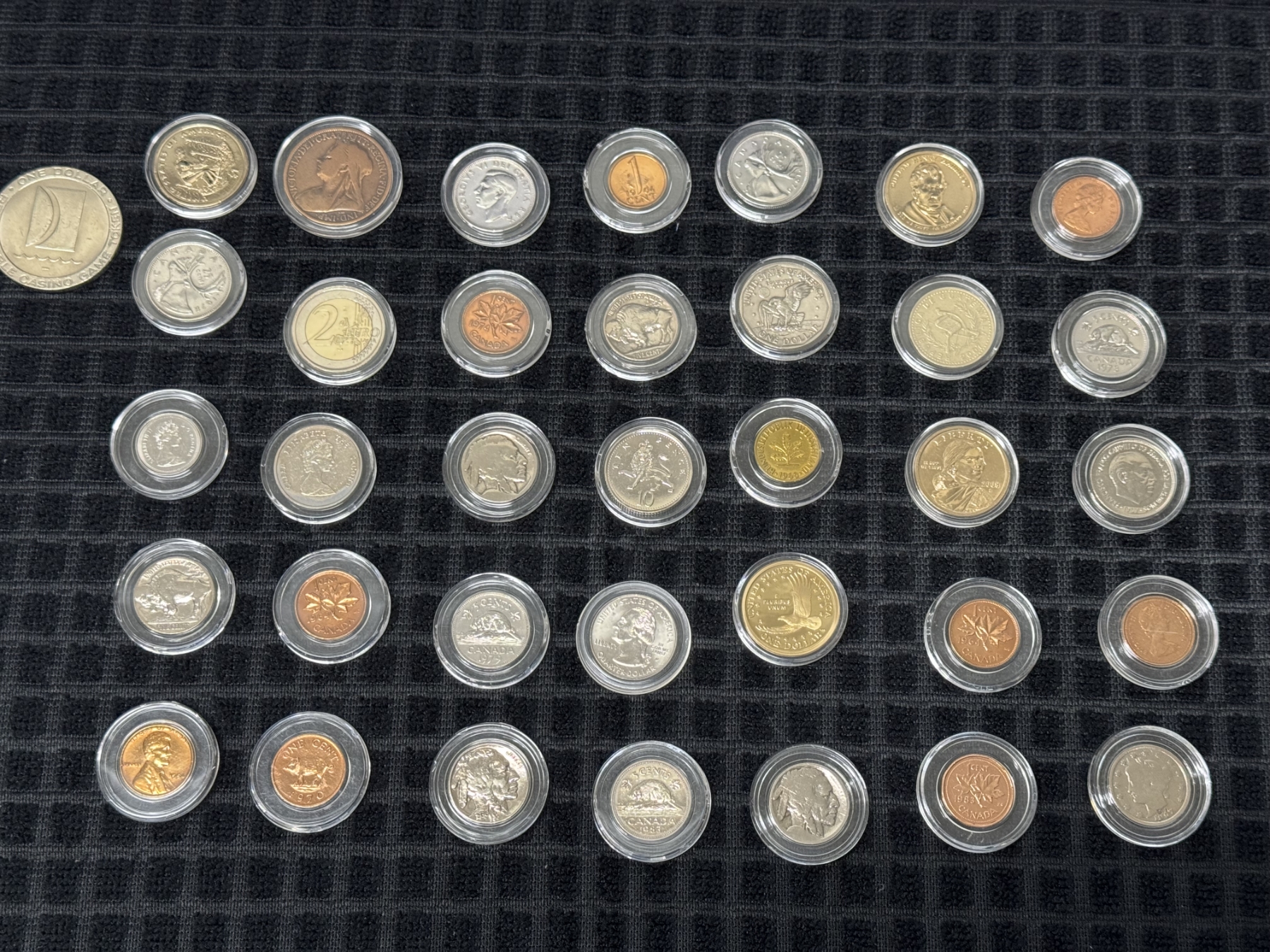 Unique Coin Collection Of Various Sizes And Face Values, 36 Coins ...