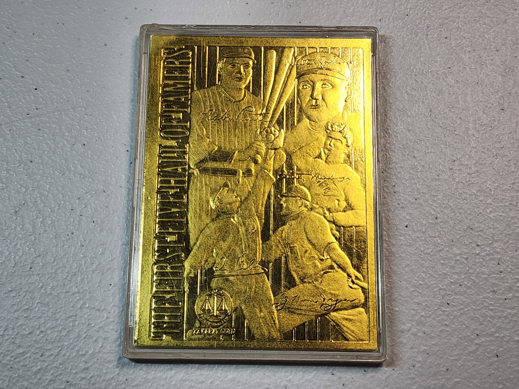 "The First Five Hall of Famers" 22K Gold Baseball Card: Ruth, Cobb ...