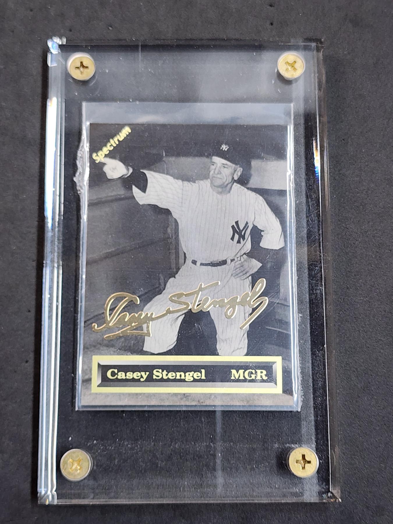 RARE 1993 Casey Stengel Spectrum 24K Gold Signature Baseball Card #1047 ...