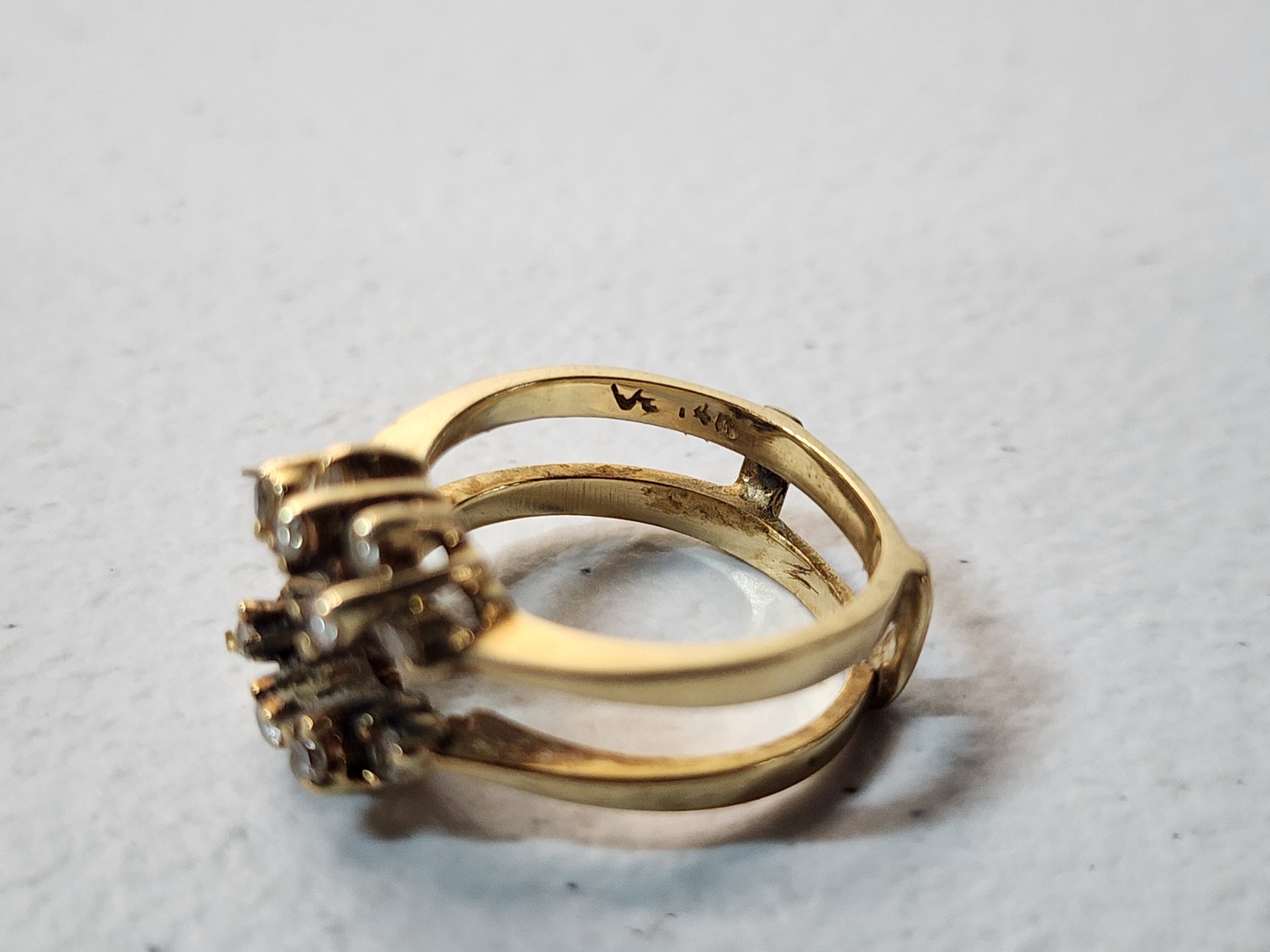 14K Gold Diamond Ring Enhancer Ring with Diamonds - Size 8 - Total ...