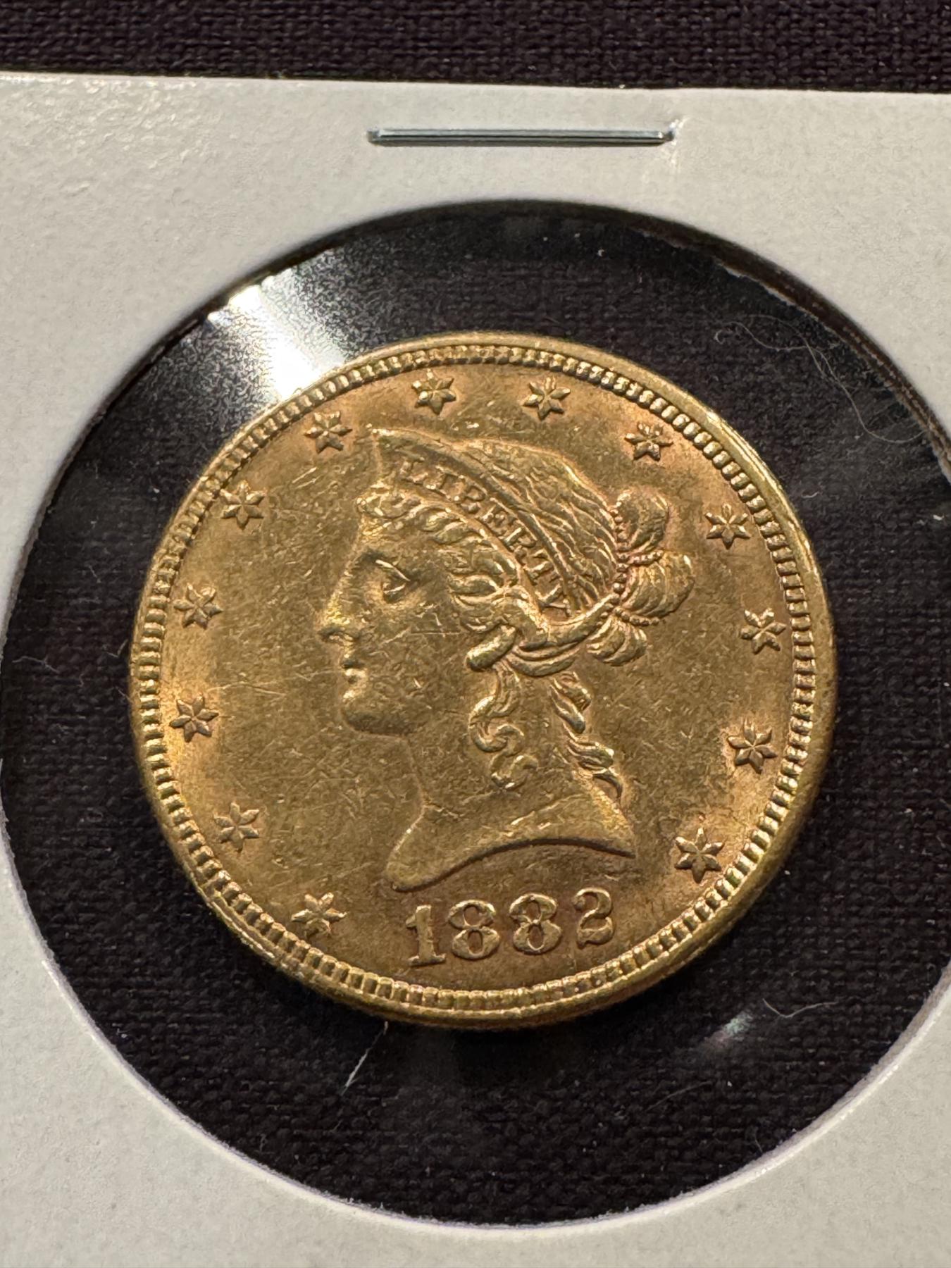 1882 Liberty Gold $10 Coin - United States - Outstanding Condition ...