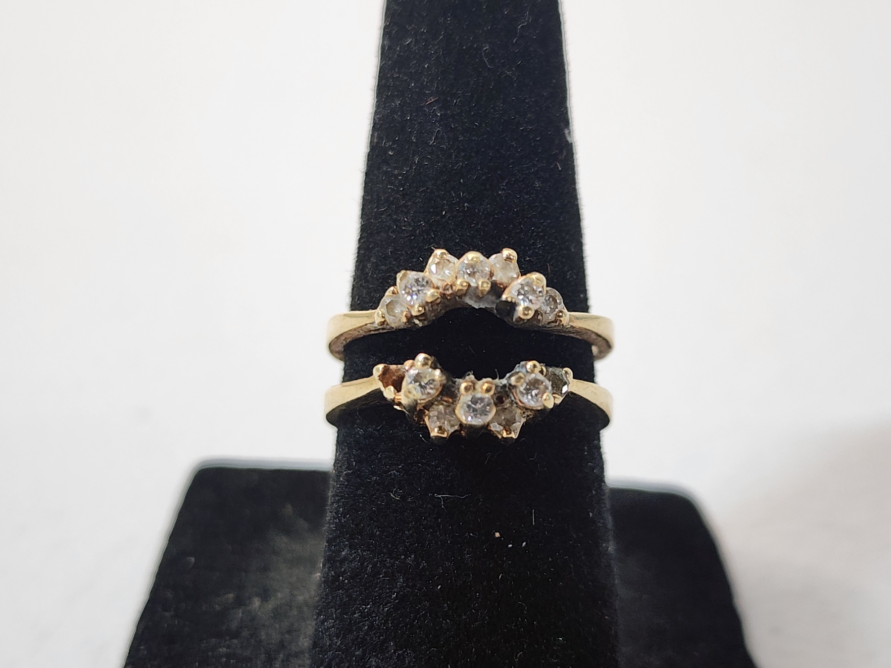 14K Gold Diamond Ring Enhancer Ring with Diamonds - Size 8 - Total ...