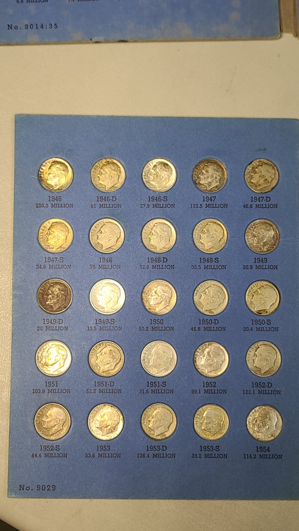 Mercury Head Silver Dime Whitman Coin Book & Roosevelt Silver & Clad ...