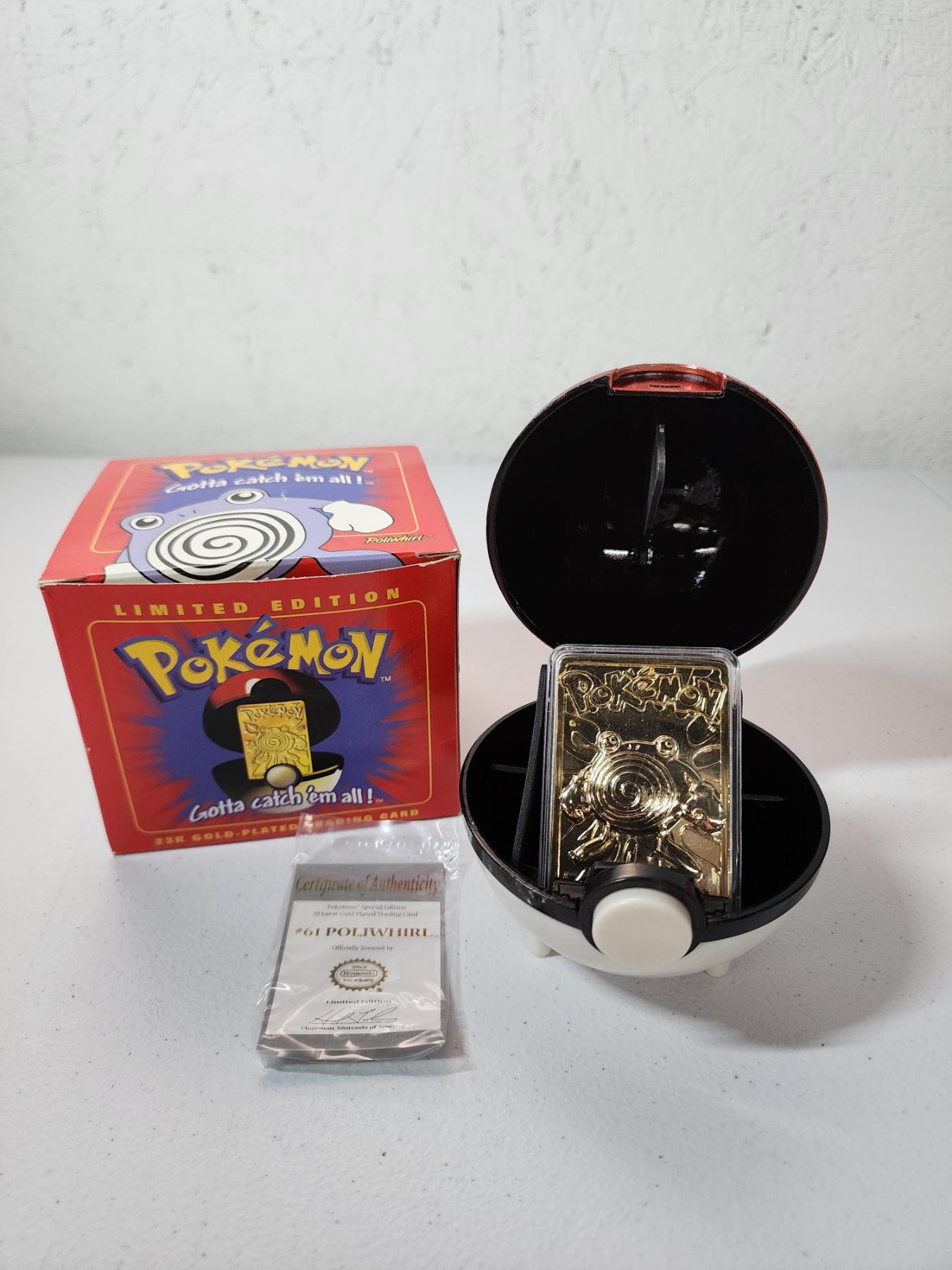 1999 Burger King Limited Edition 23K Gold Plated Poliwhirl Pokemon ...