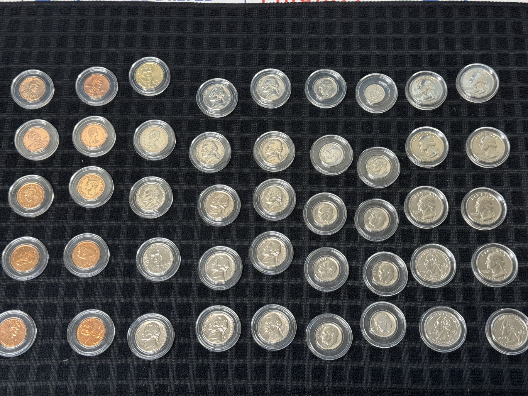 Unique Coin Collection Of Various Sizes And Face Values, 45 Coins ...