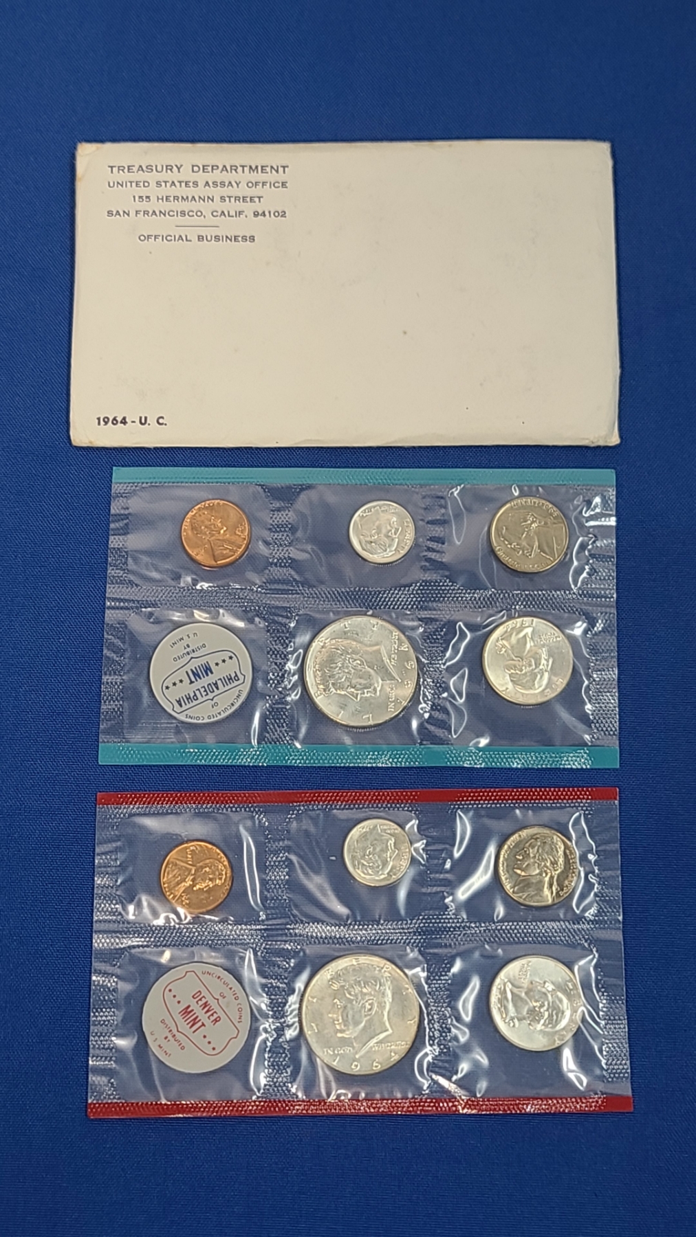 1964 Uncirculated Coin Set With 90% Silver - Bosley Auctioneers
