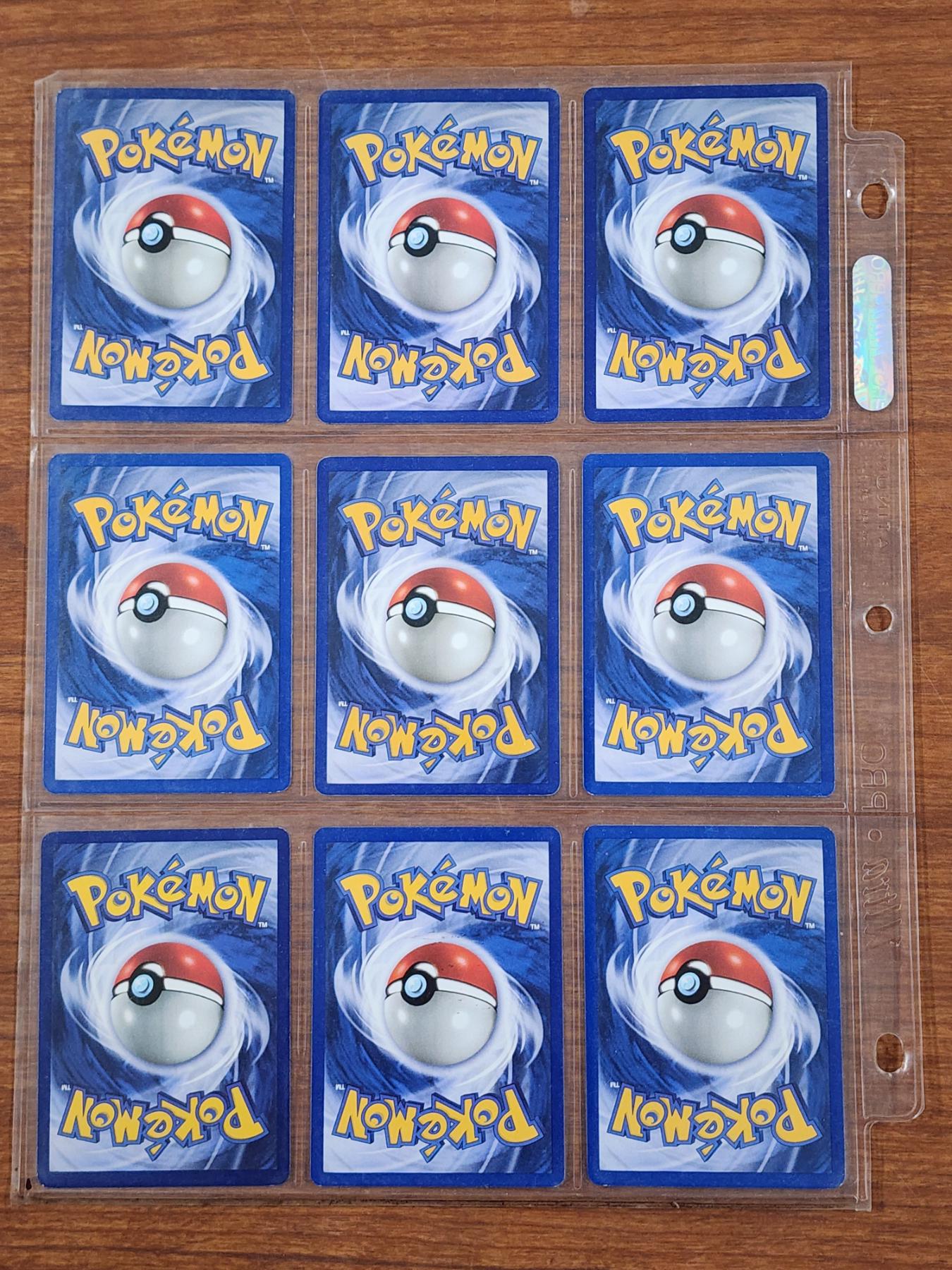 NINE Assorted Vintage Pokemon Trading Cards Including Fossil & Base Set ...