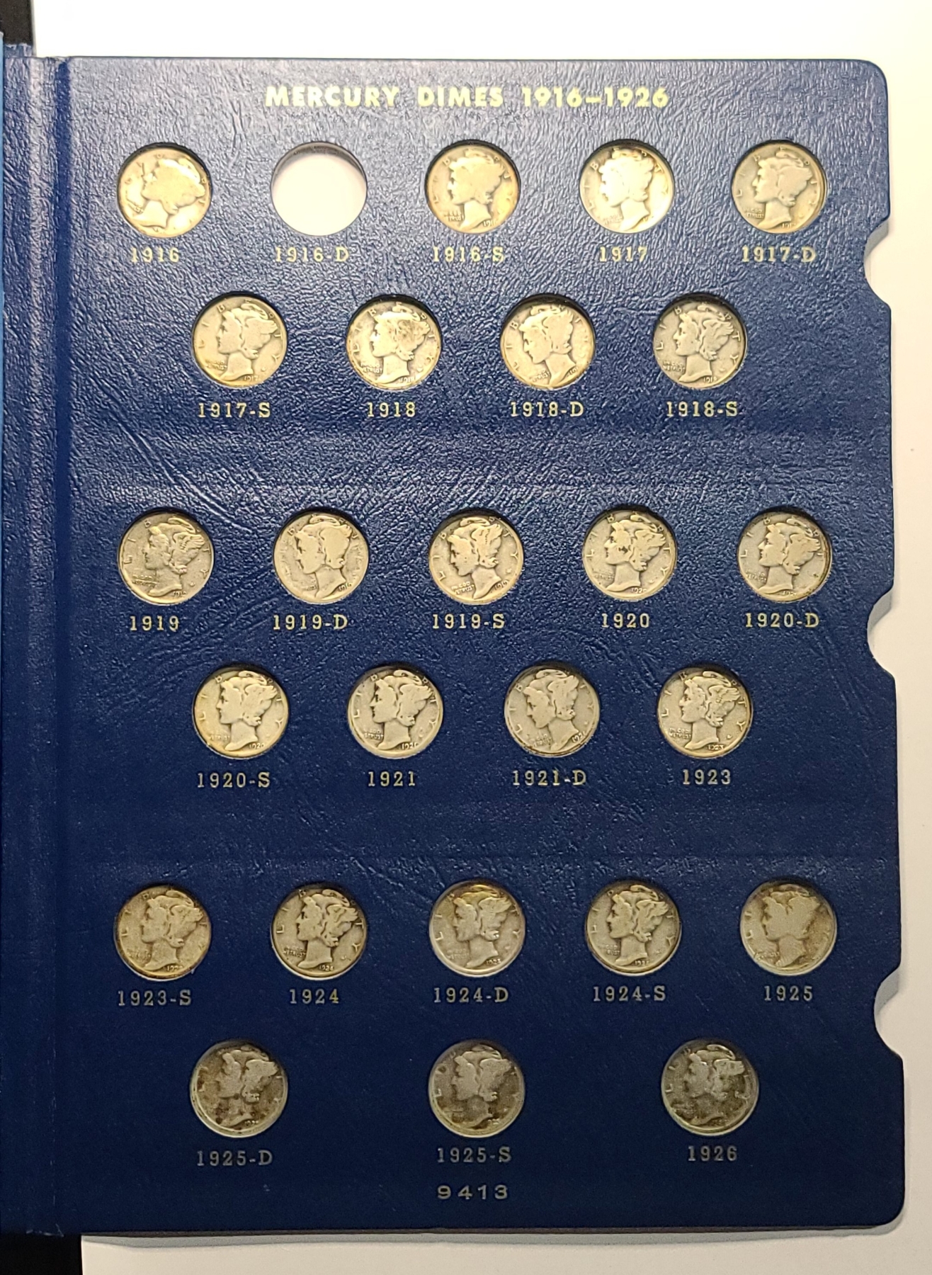 Whitman 1916-1945 90% Silver Mercury Dime Coin Collection Album - Face ...