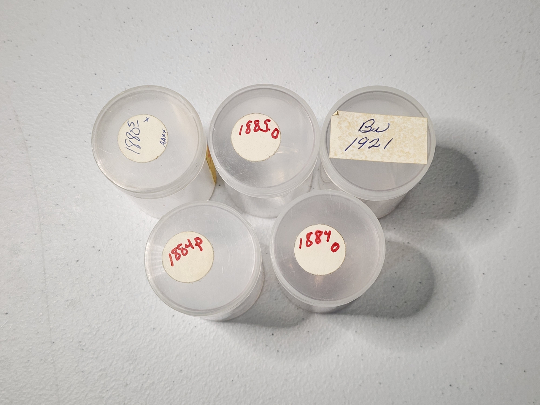 5 Plastic Coin Storage Tubes for Dollar Coins - Bosley Auctioneers