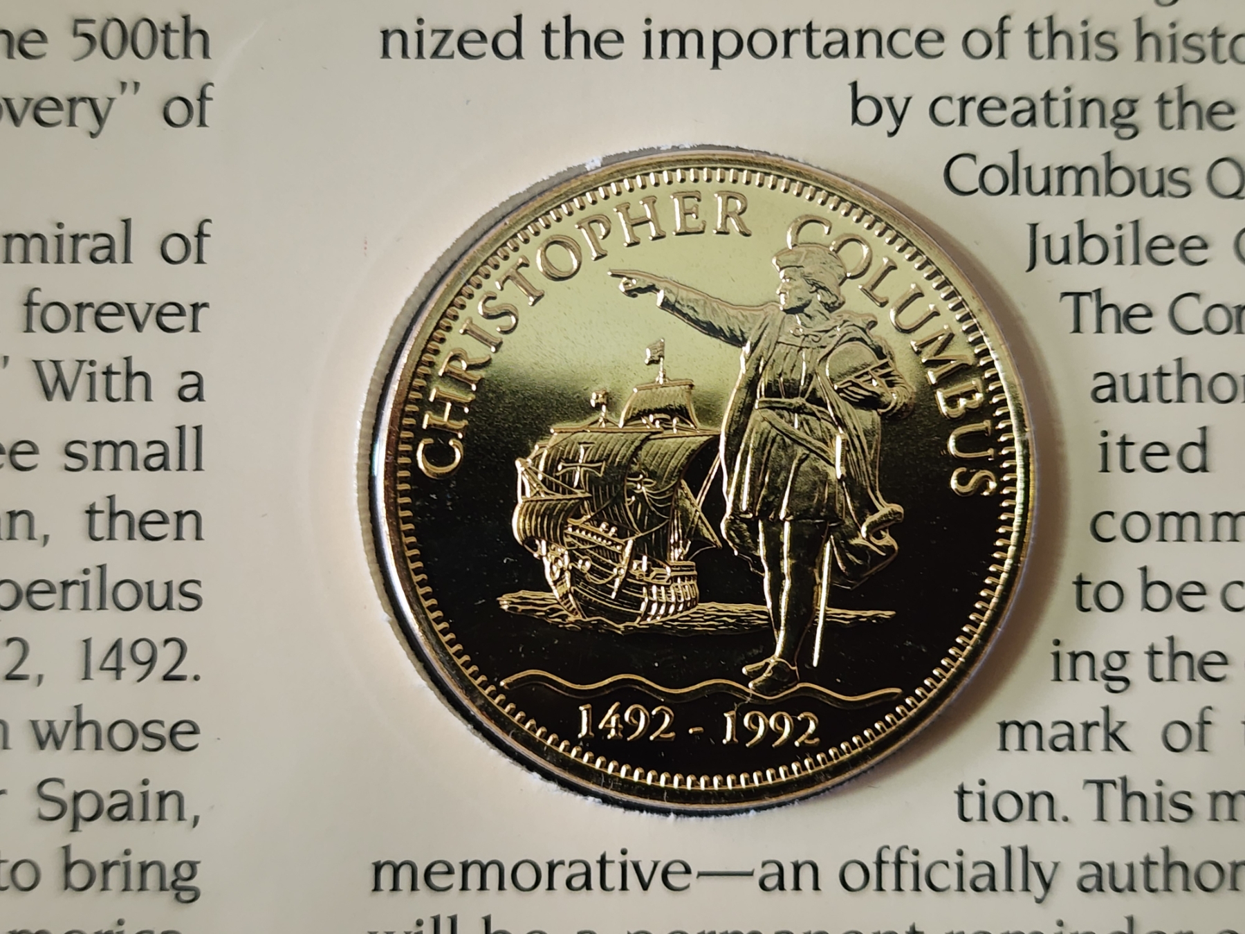 Christopher Columbus's First Voyage 500th Anniversary Commemorative ...