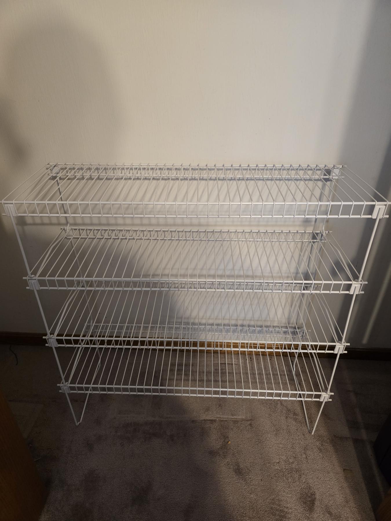 4 Stackable Wire Racks - 12D x 9H x 36L Per Shelf - Bosley Auctioneers