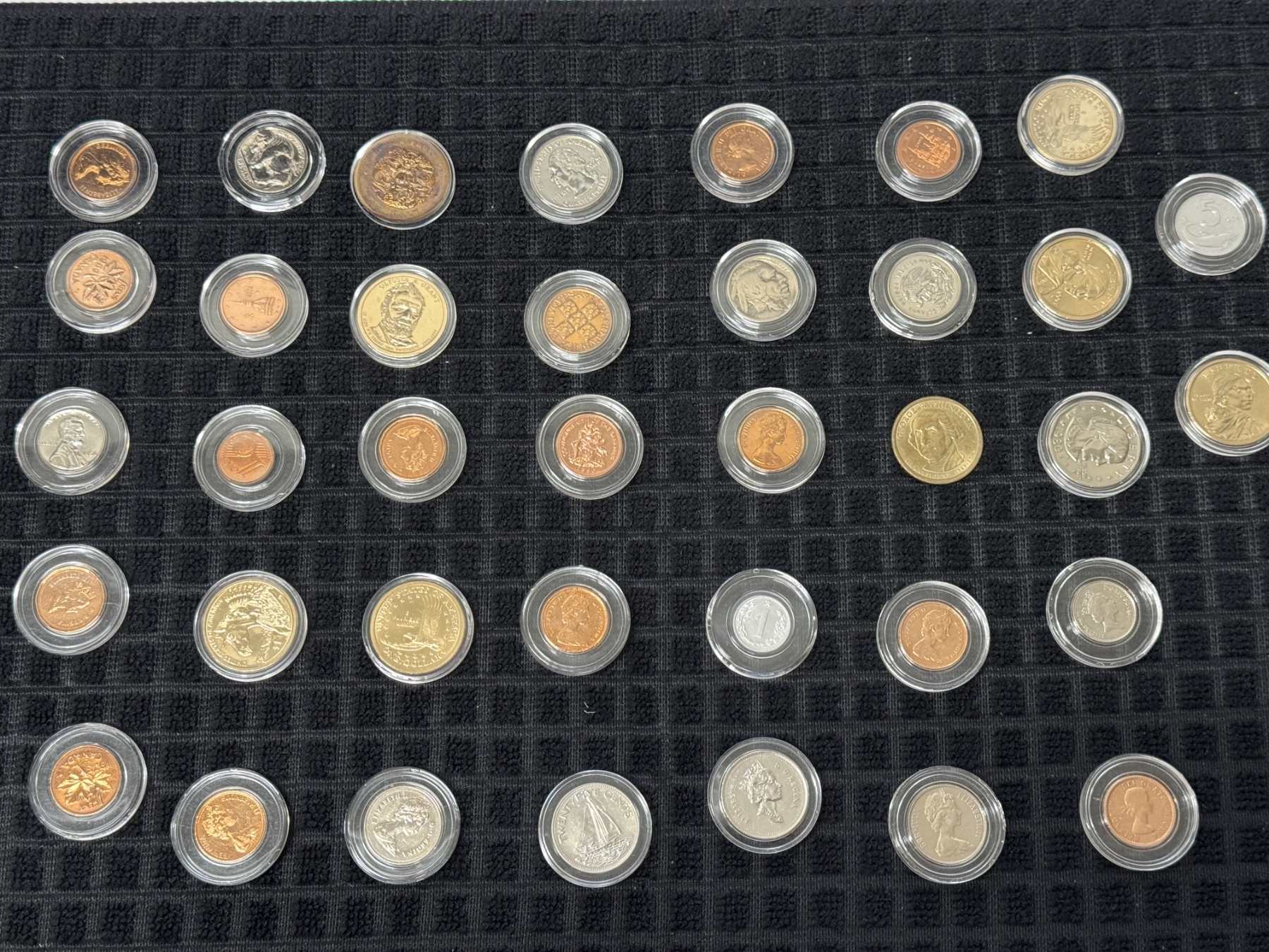 Unique Coin Collection Of Various Sizes And Face Values, 37 Coins ...