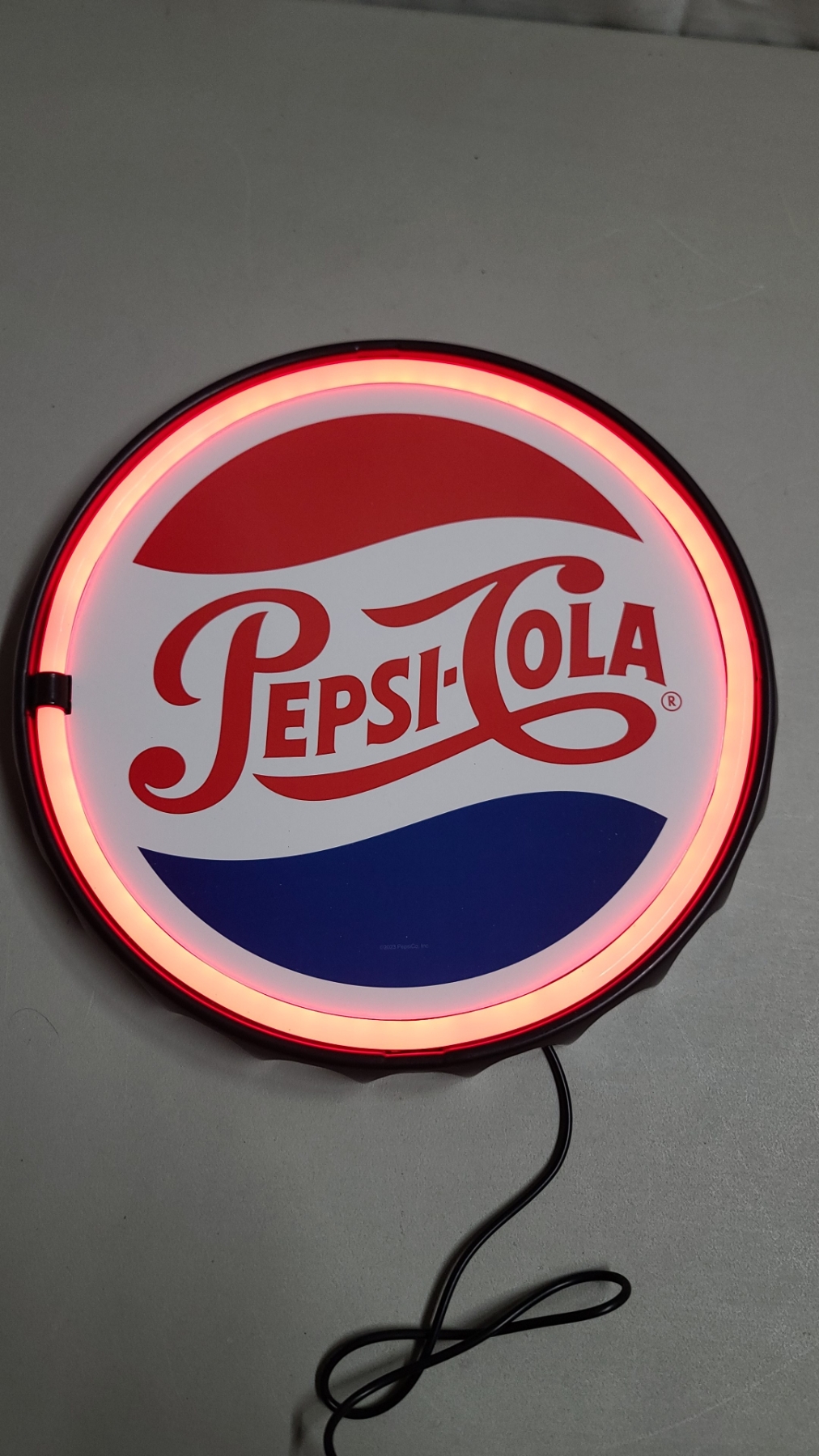 12" L.E.D Neon Marquee Pepsi-Cola Bottle Cap Shaped Sign In Box ...