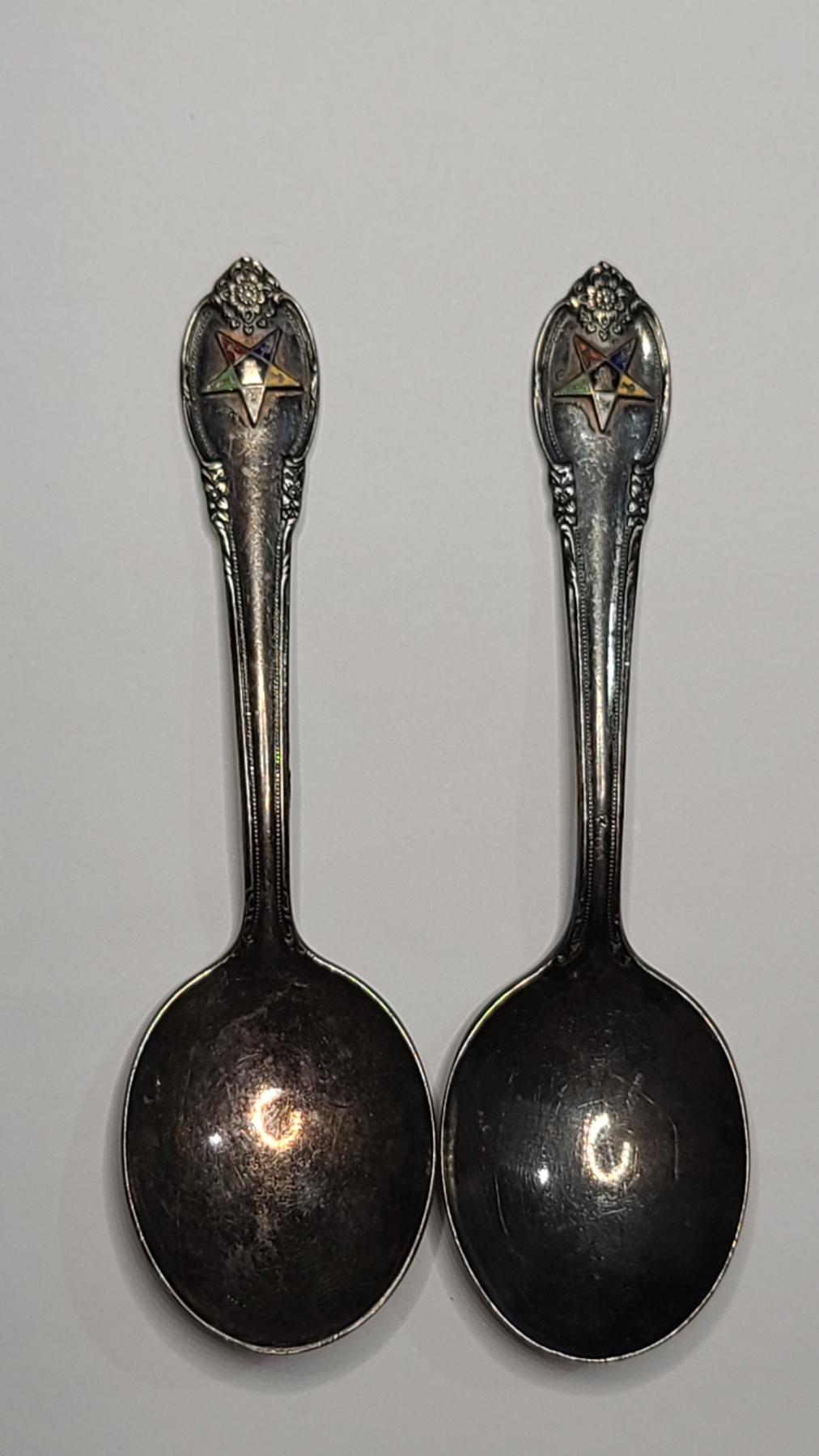 (2) Vintage Souvenir Spoons Featuring Masonic Order Of The Eastern Star ...