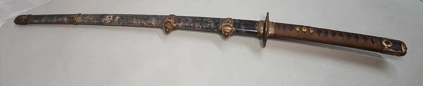 Japanese Katana Sword With Stingray (Shagreen) Wrapped Sheath - Blade ...
