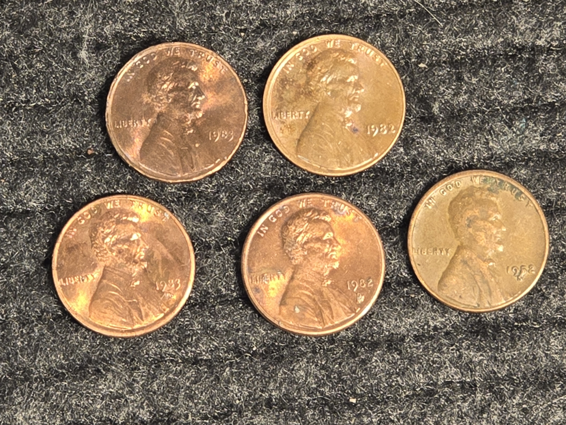 Lot of 5 Error Pennies incl Double Die and Off Center Errors - Bosley ...