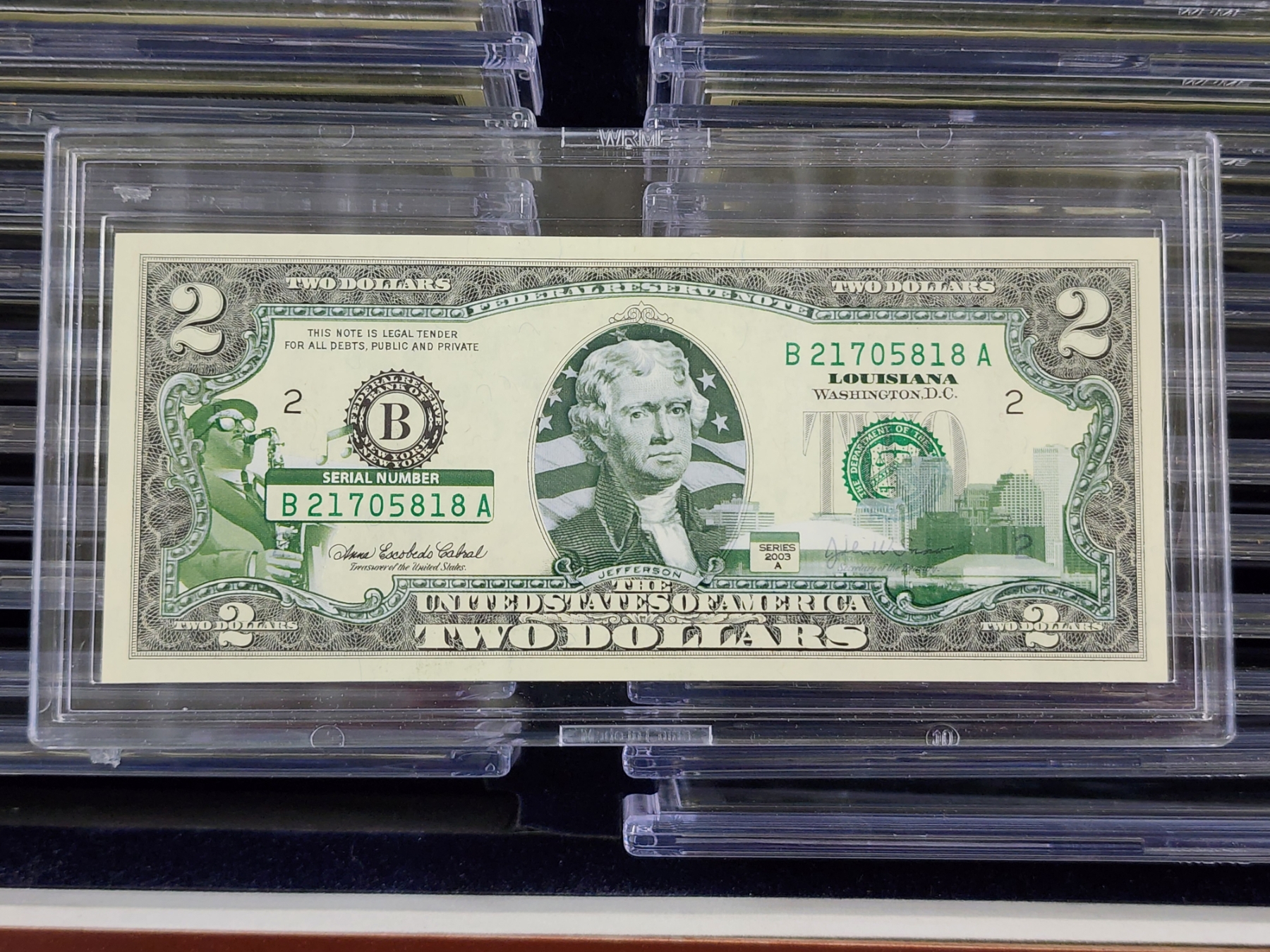 50 State $2 Bill Collection in Hardwood Display Box - $100 Face Value ...