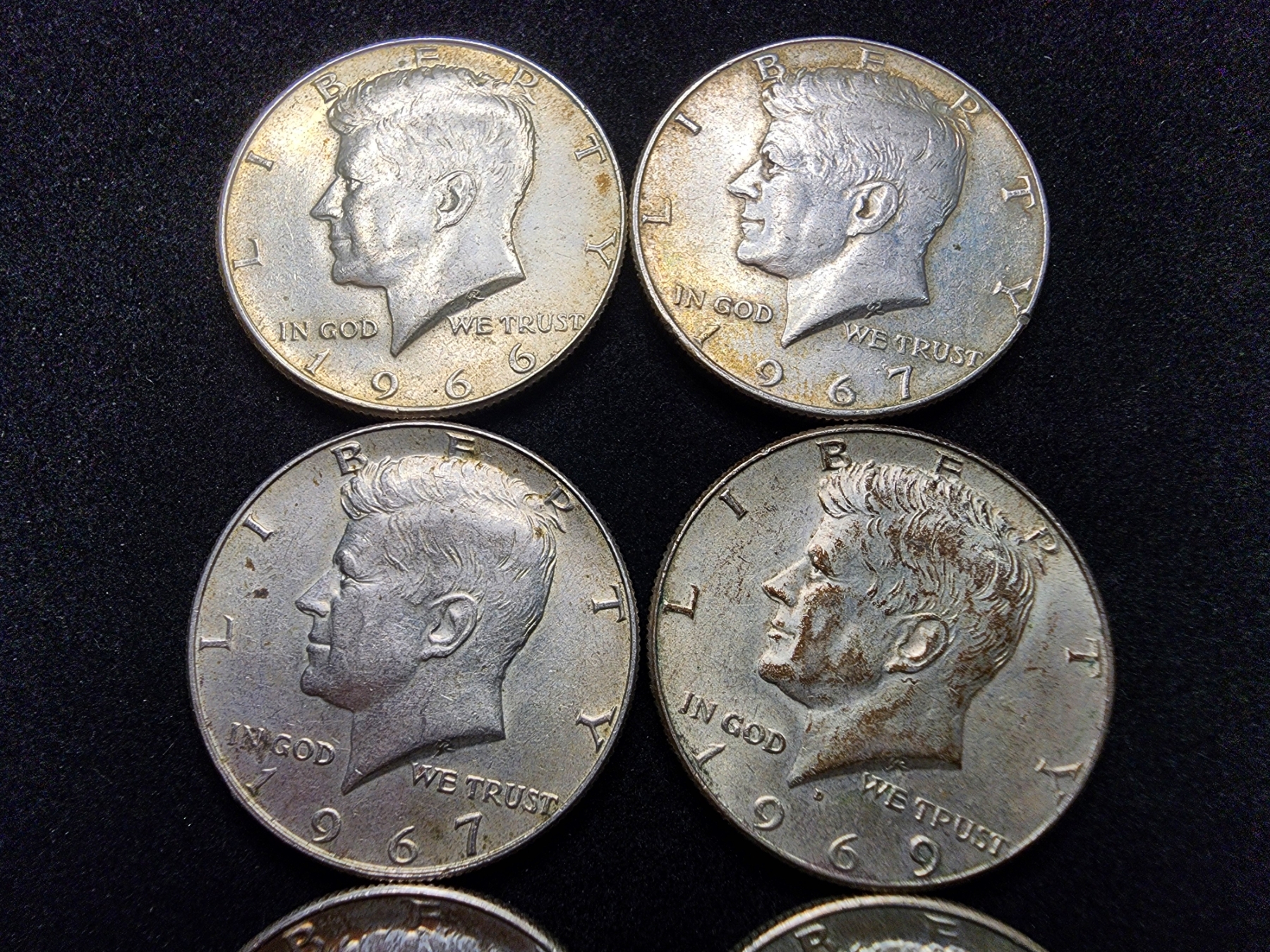 Six 40% Silver Kennedy Half Dollars - $3 Face Value - Bosley Auctioneers