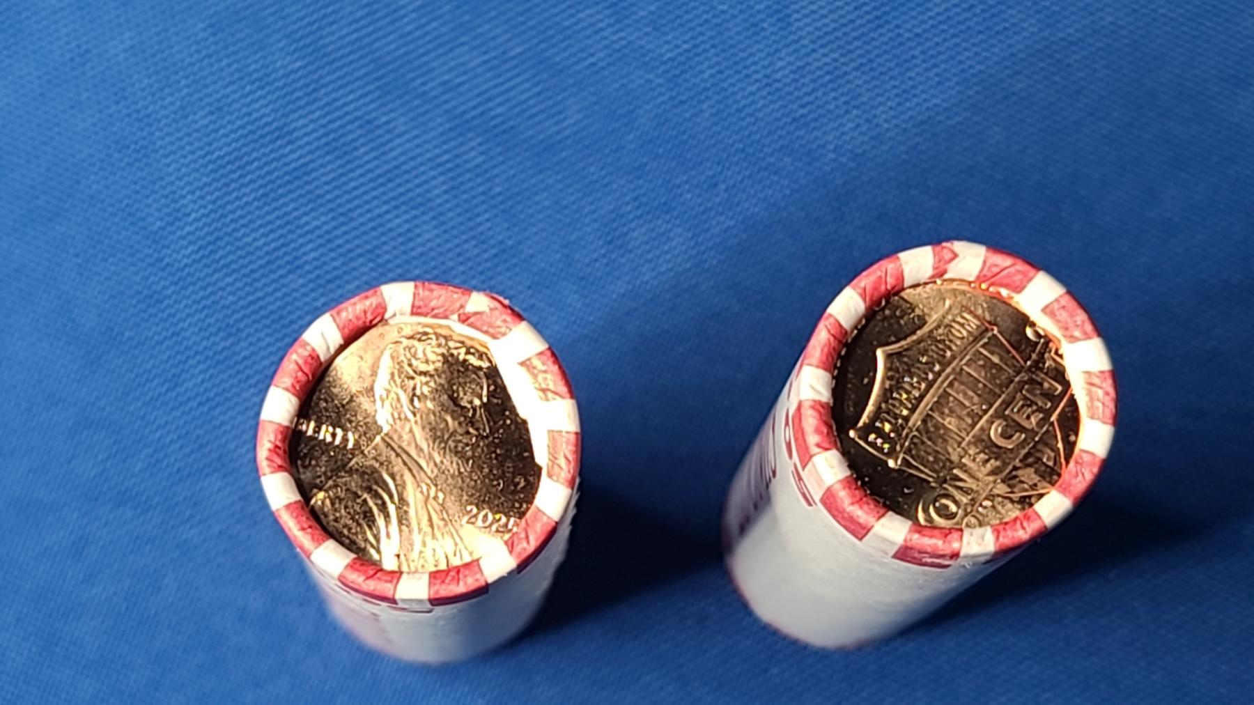 Two Sealed Loomis Bank Rolls of Uncirculated 2025 Pennies - The Final ...