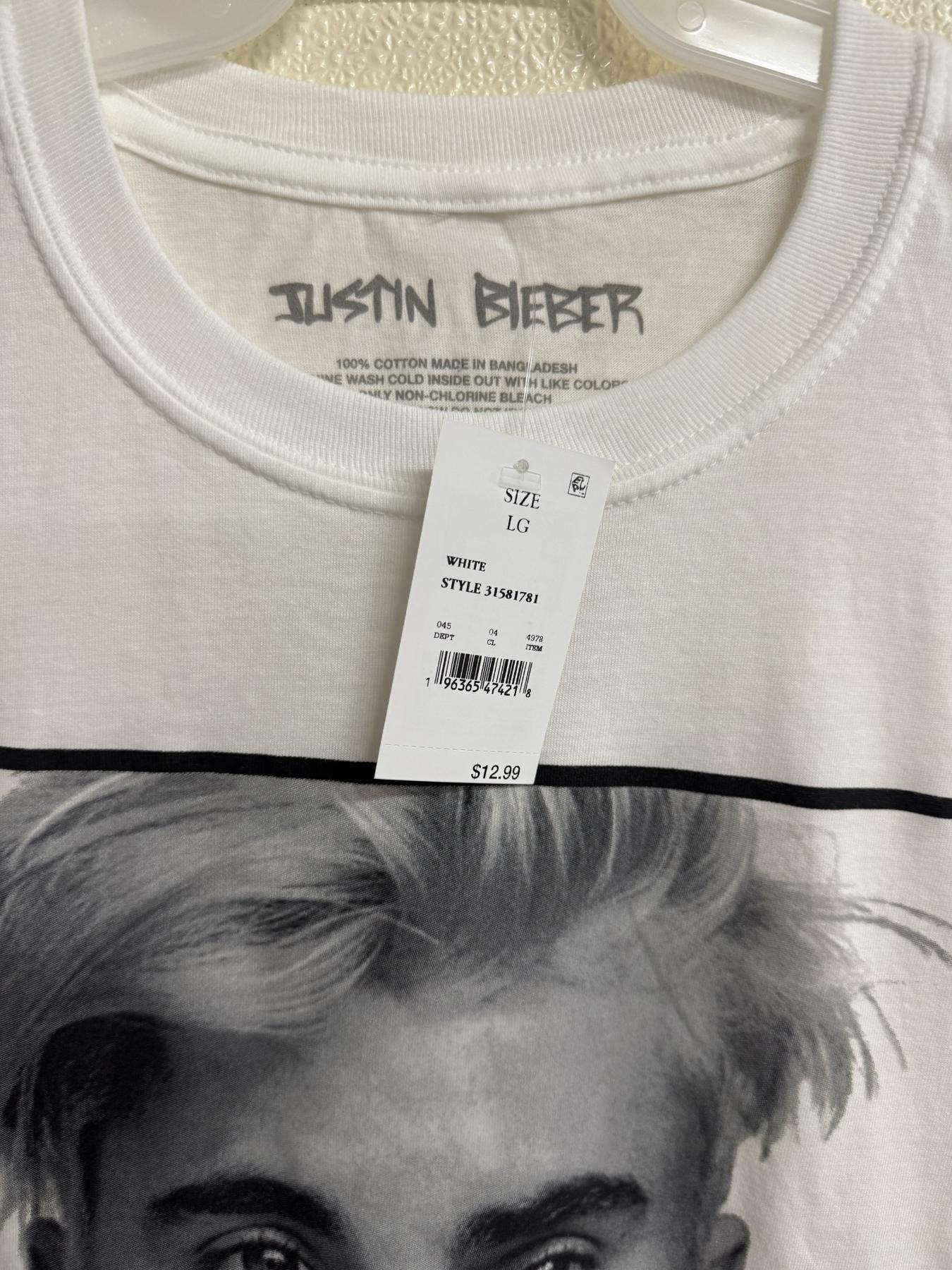 Vintage Justin Bieber Concert T-Shirt Size Large - Mint Condition With ...