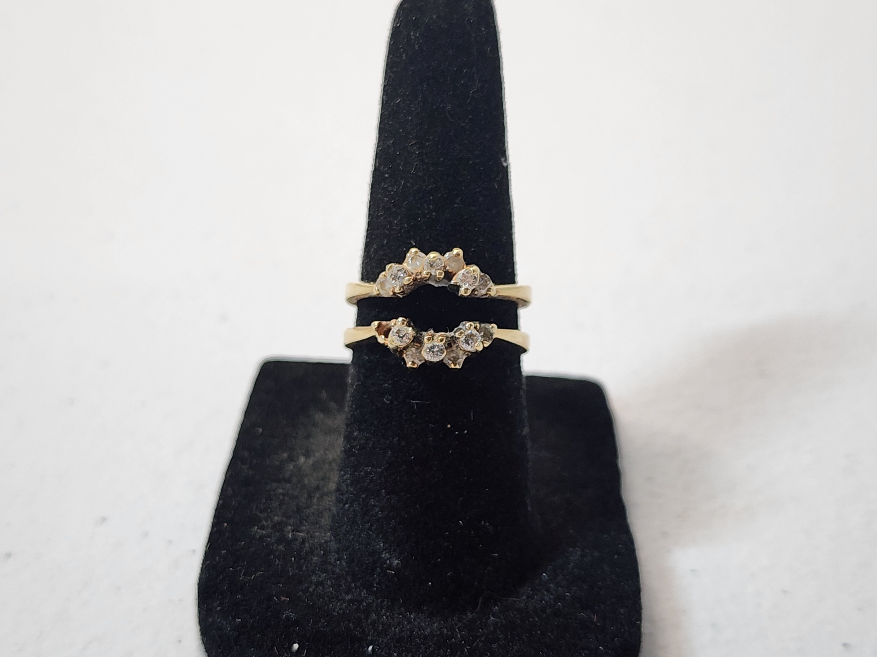 14K Gold Diamond Ring Enhancer Ring with Diamonds - Size 8 - Total ...