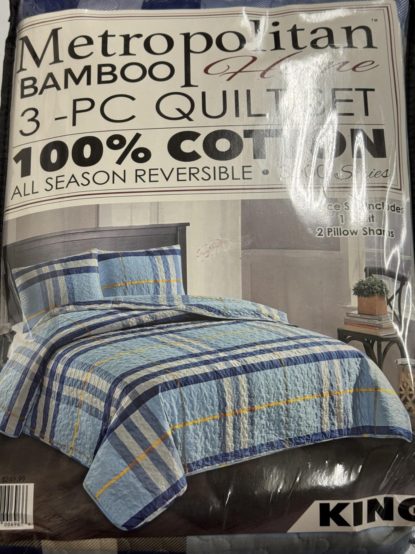Metropolitan Bamboo 3 Piece King Size Quilt Set - Brand New In The ...