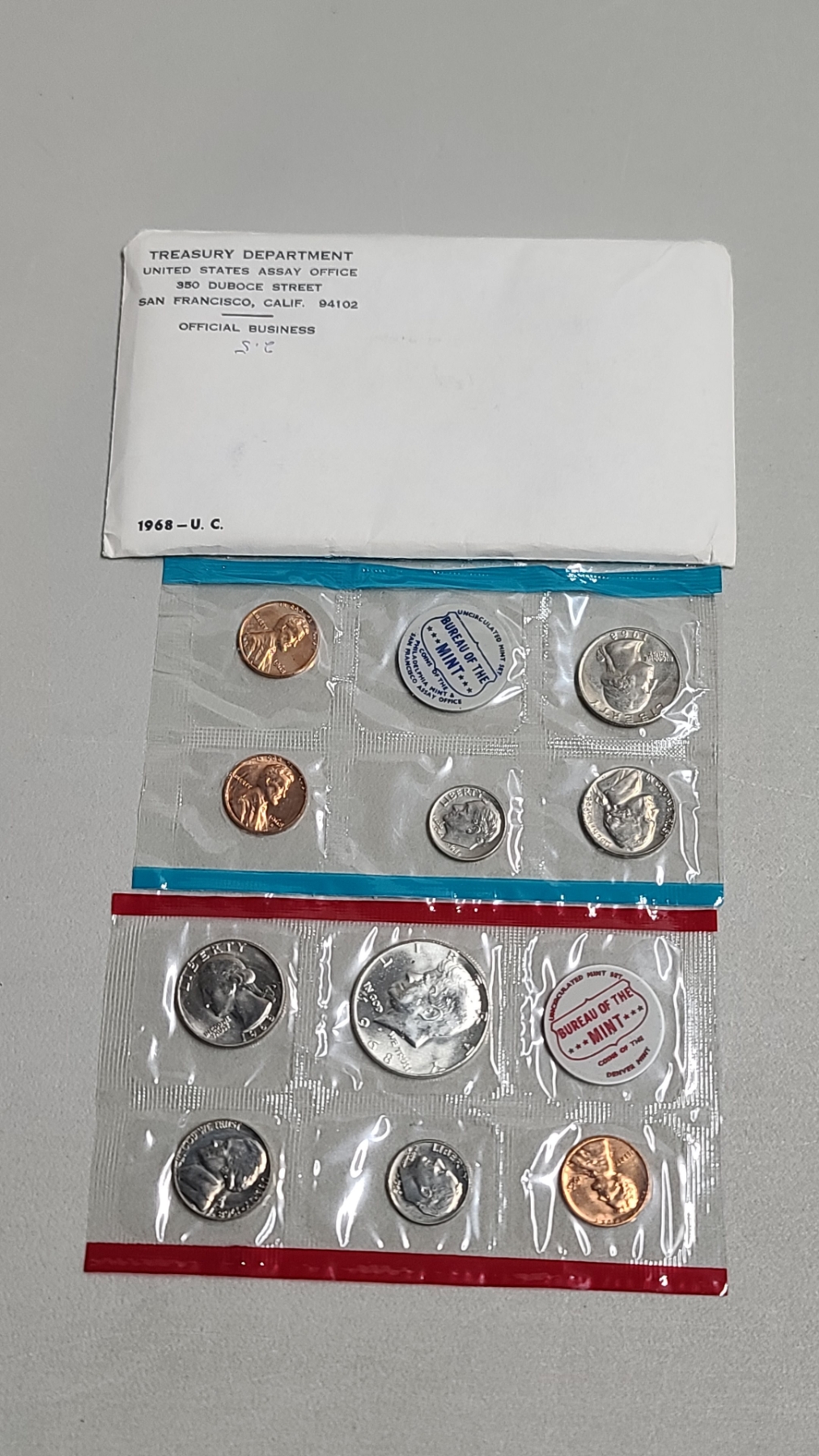 1968 United States Mint Uncirculated Coin Set Including 40% Silver ...