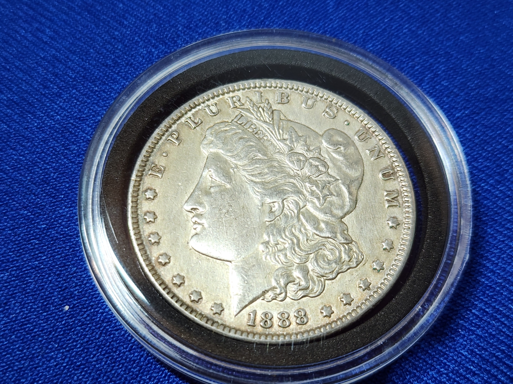 1888 90% Silver Morgan Dollar in Coin Capsule - Bosley Auctioneers