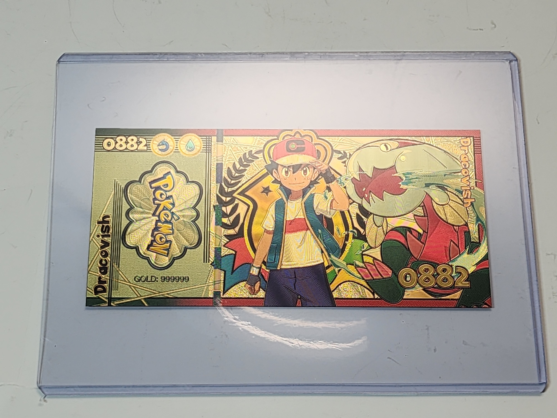 RARE 1996 Pokémon 999999 Gold Foil Note - Dracovish - Mint Condition in ...
