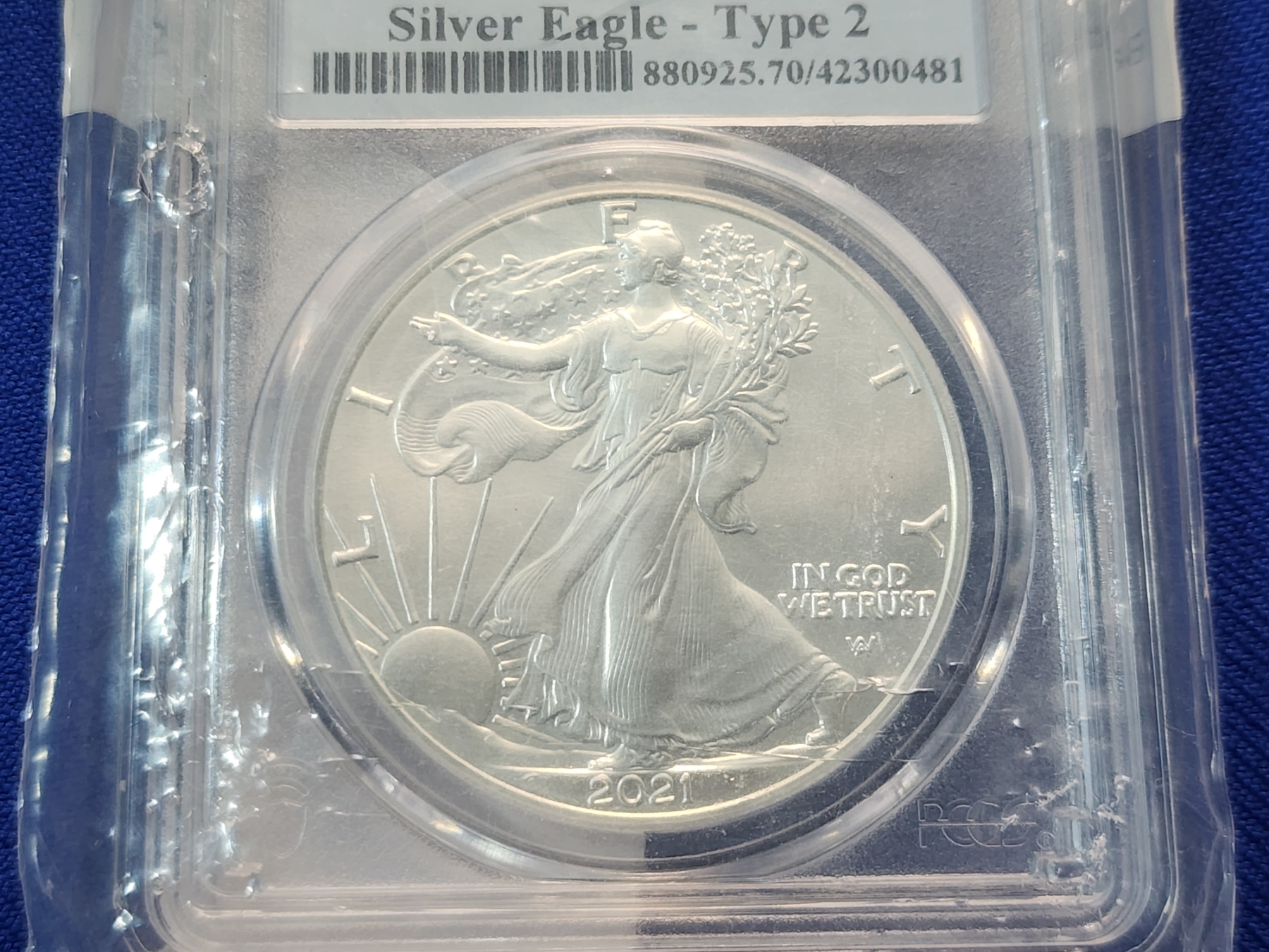 2021-S American Silver Eagle 1 oz Fine Silver Graded MS70 by PCGS - in ...