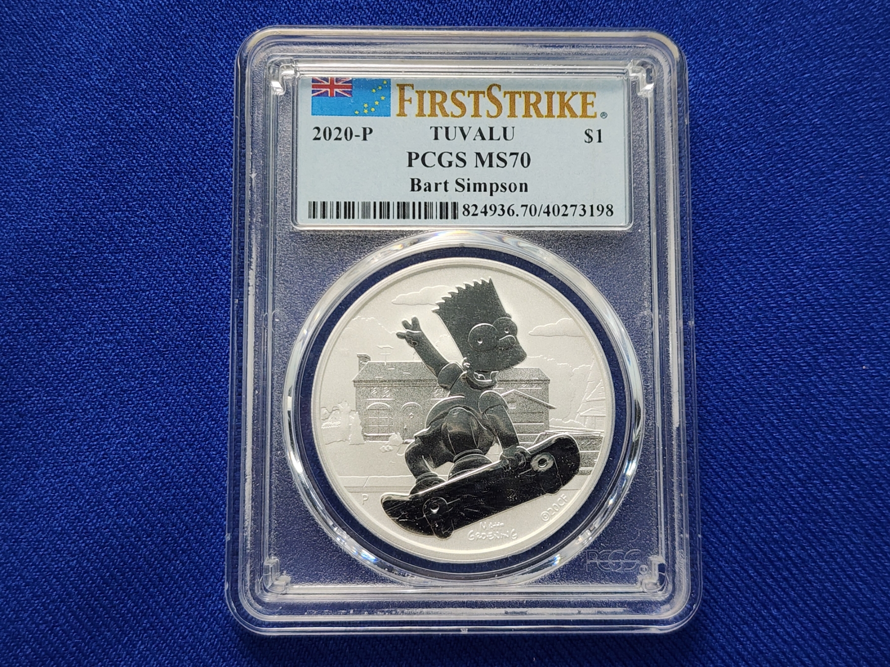 PCGS MS 70 2019 Tuvalu $1 1 oz .9999 Fine Silver Bart Simpson Coin ...