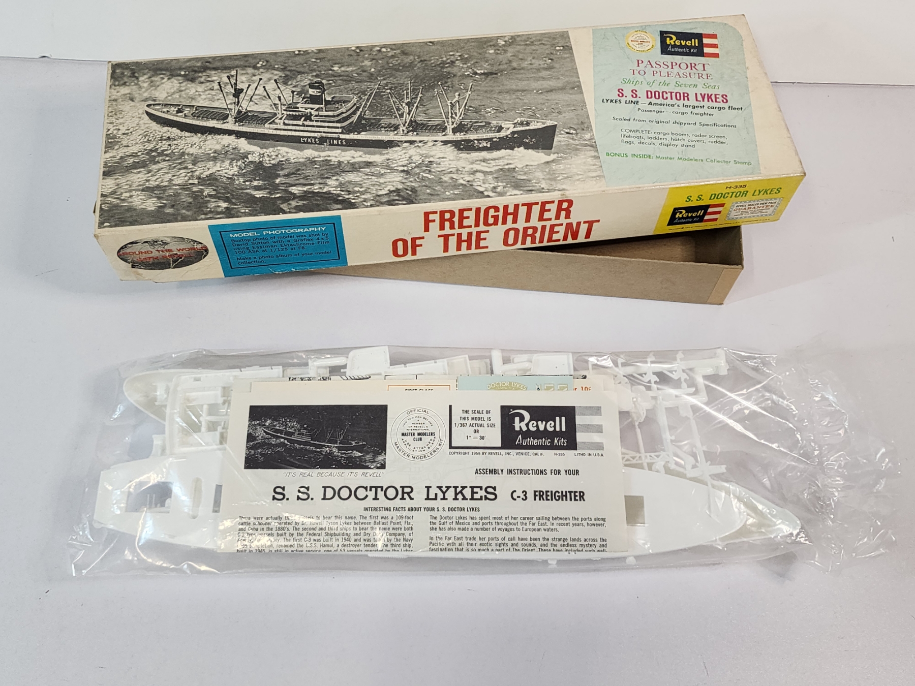 Vintage Revell S.S. Doctor Lykes C-3 Freighter Model Kit - Brand New ...