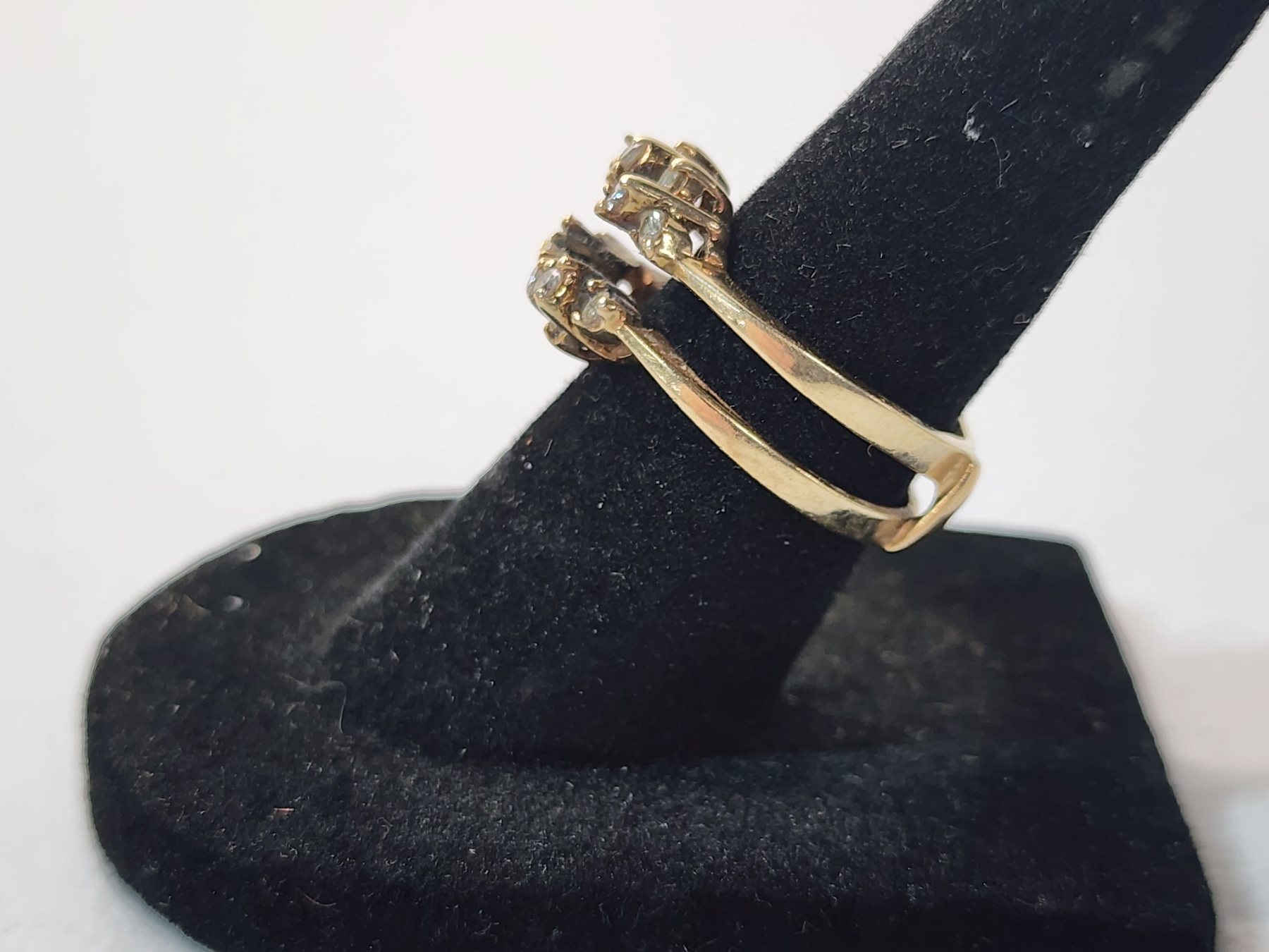 14K Gold Diamond Ring Enhancer Ring with Diamonds - Size 8 - Total ...