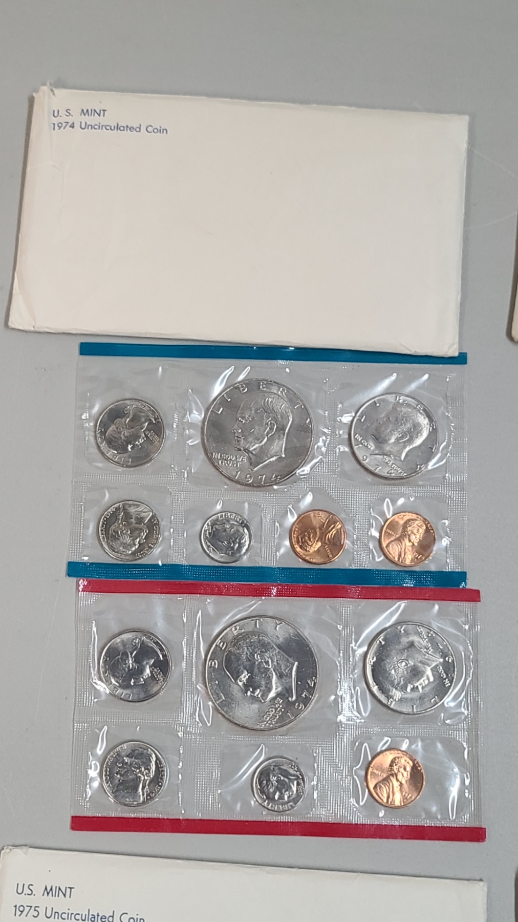 1974, 1975, 1976, 1977 United States Mint Uncirculated Coin Sets ...