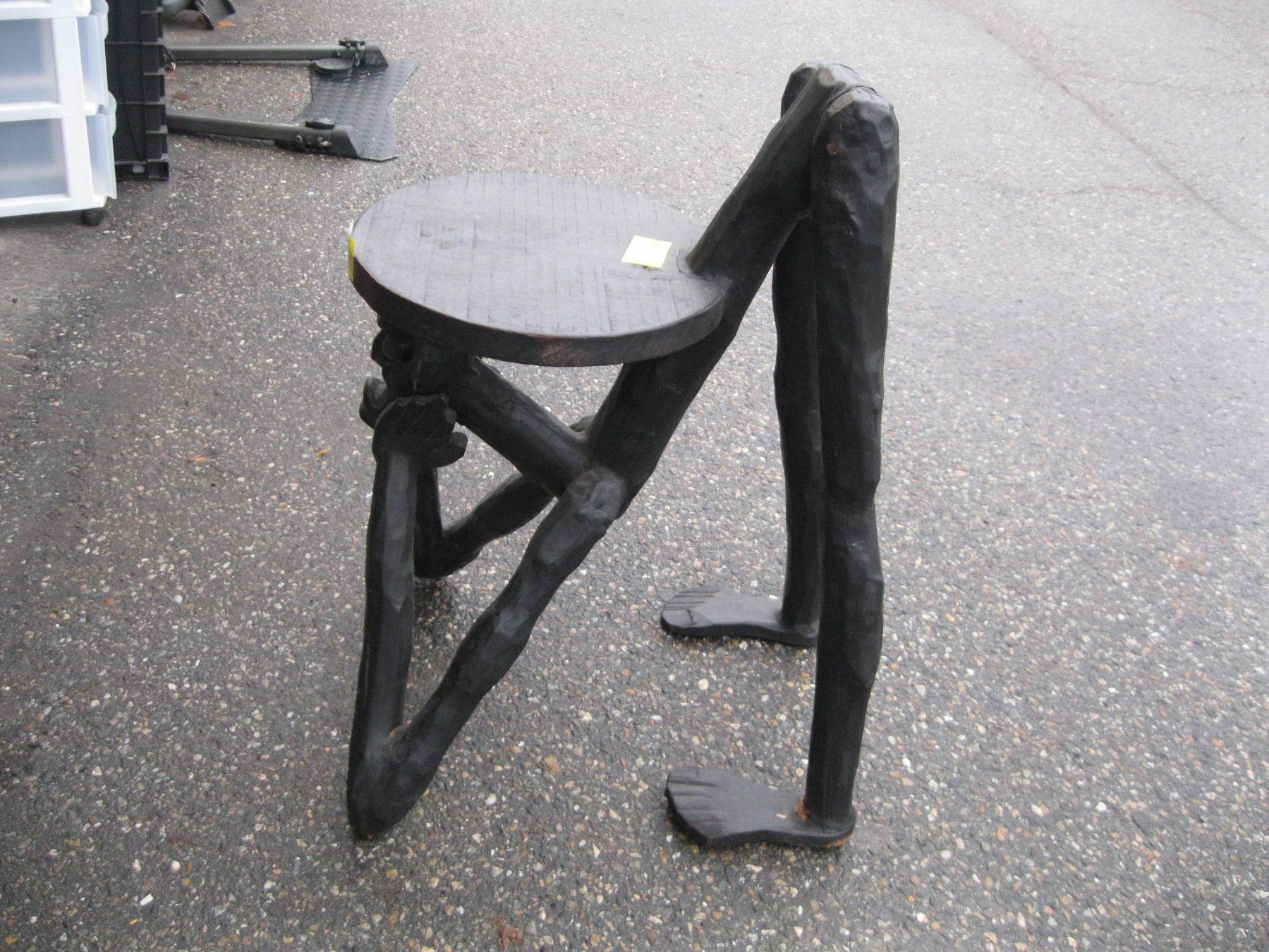 UNIQUE 4 LEG STOOL W/FACE, LEGS & ARMS