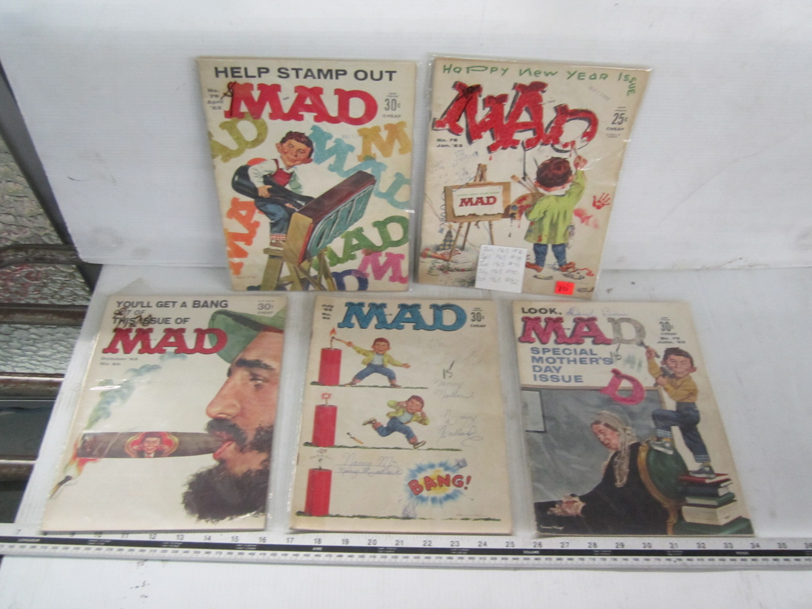 5 EARLY EDITIONS OF MAD MAGAZINE