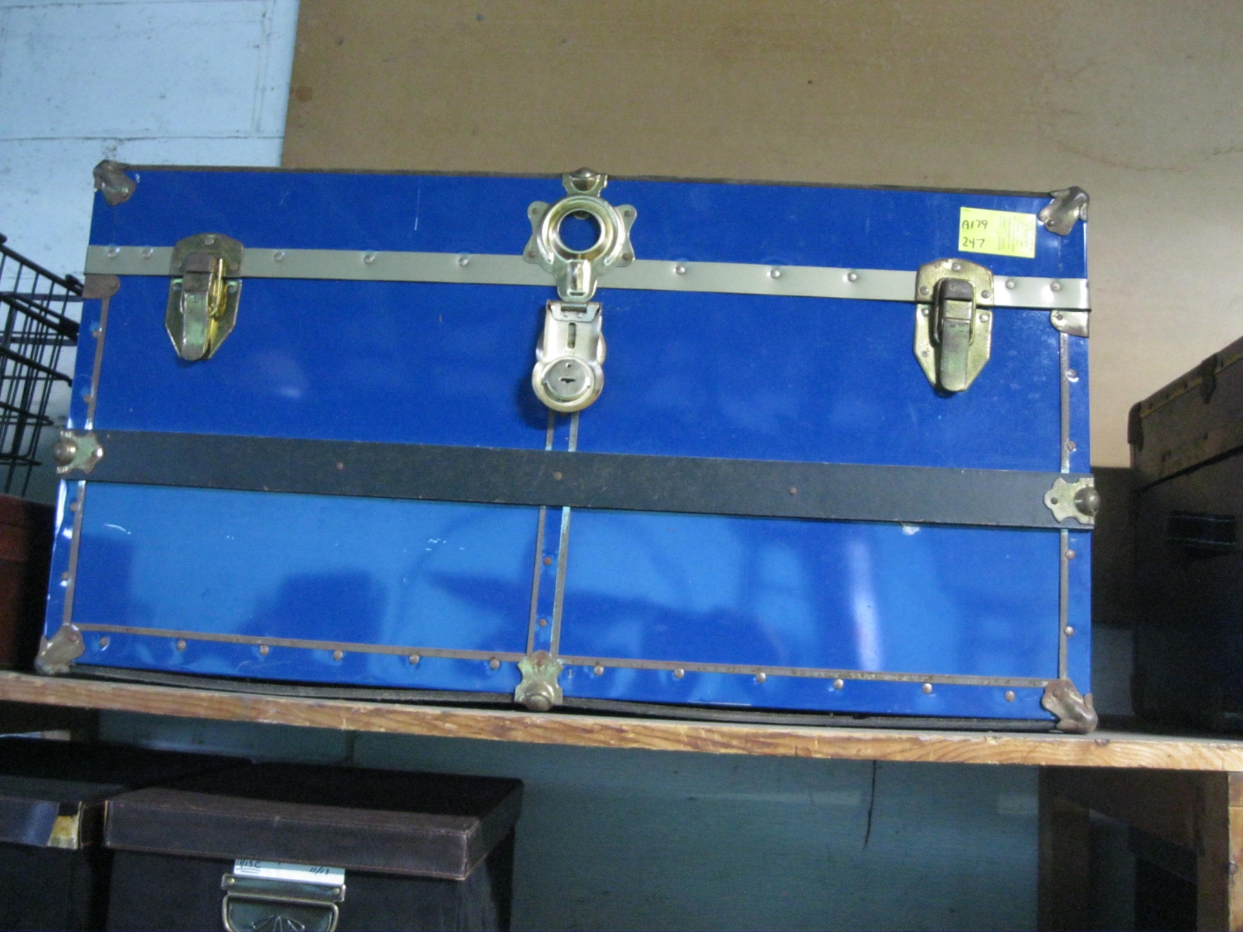 METAL BOUND BLUE TRUNK
