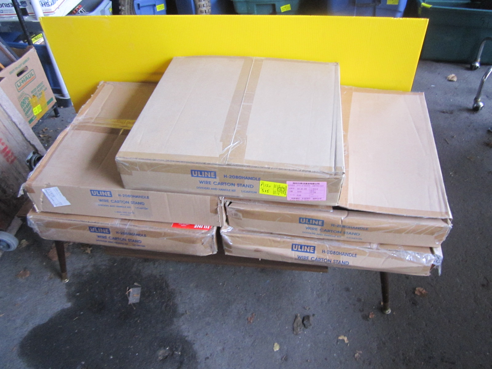 5 ULINE WIRE CARTON STAND DIVIDER & HANDLE KITS