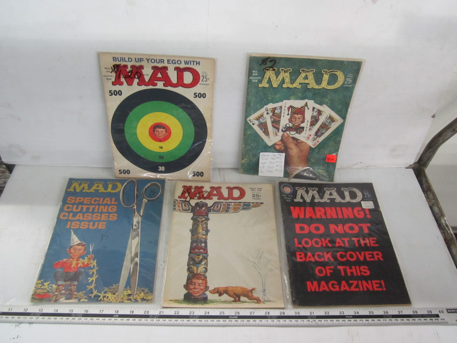 5 EARLY EDITIONS OF MAD MAGAZINE
