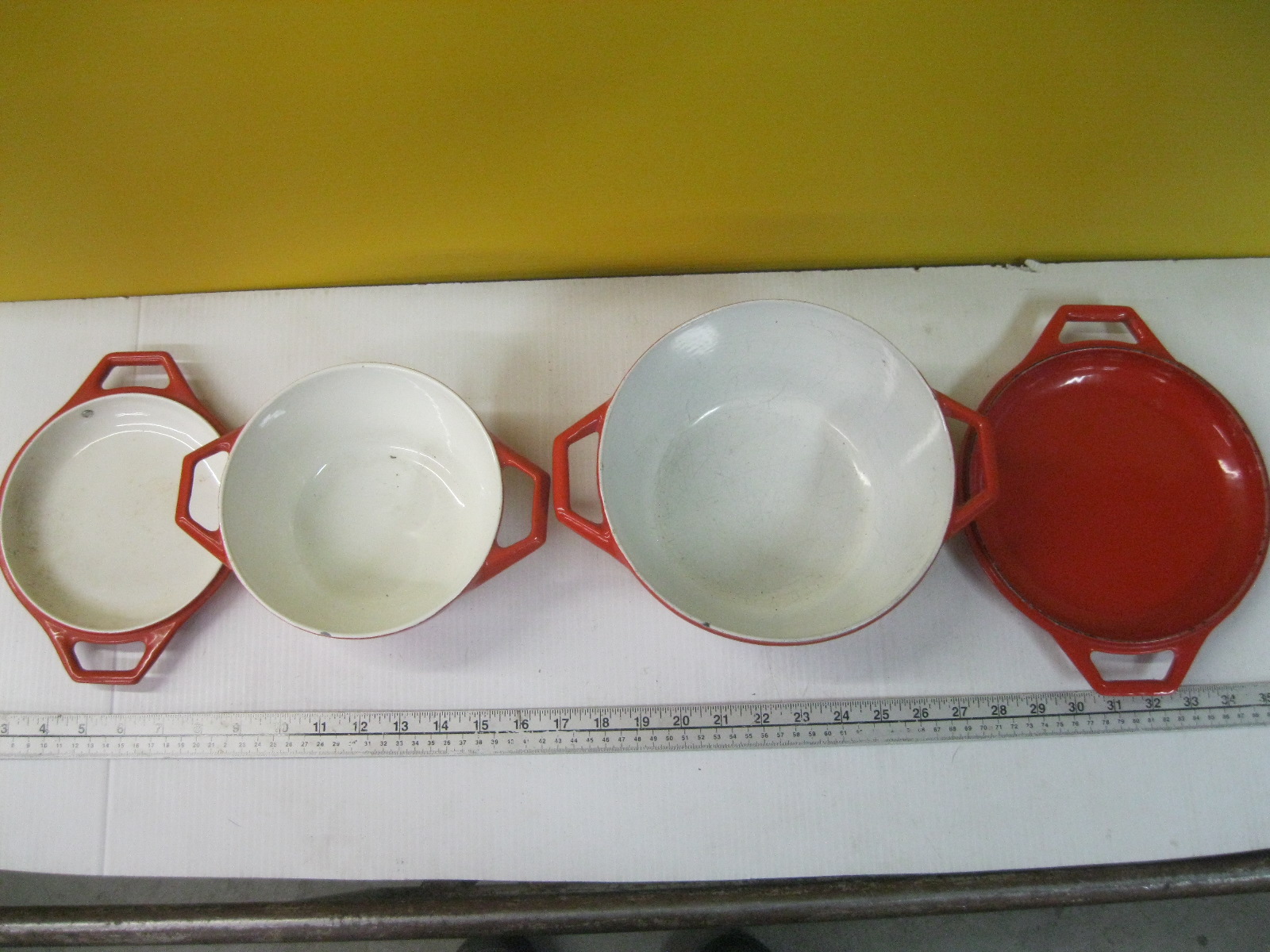 2 COPCO ENAMEL CAST IRON POTS W/LIDS