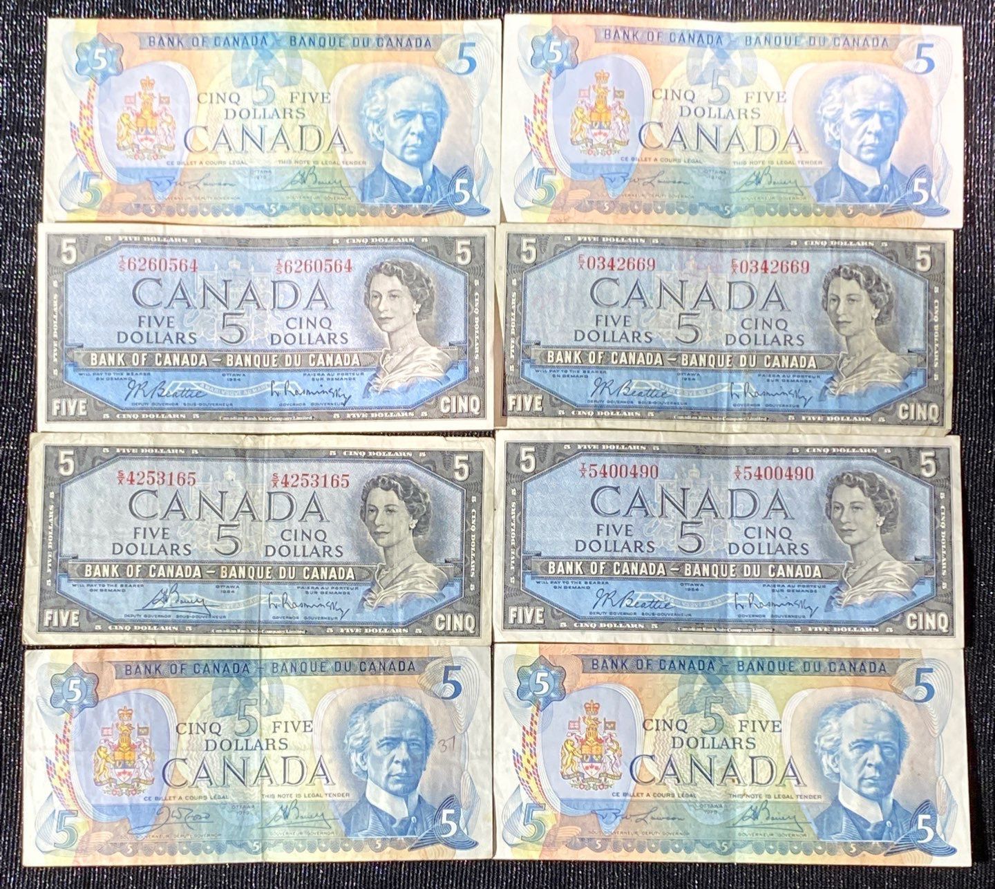 Canadian $5 Banknotes from the 1969–1979 "Scenes of Canada" Series ...