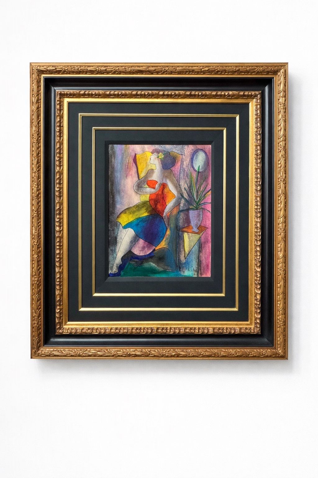 Linda Le Kinff Original Oil painting on wood panel Signed in pigment ...