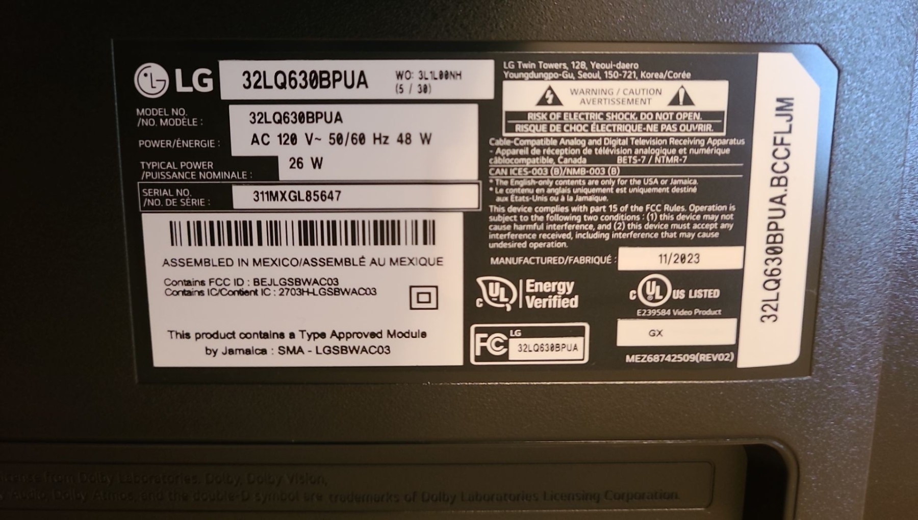 LG HD Smart TV Model 32LQ630BPUA (Universal Remote Included/ Not LG) - Beck Auctions Inc.