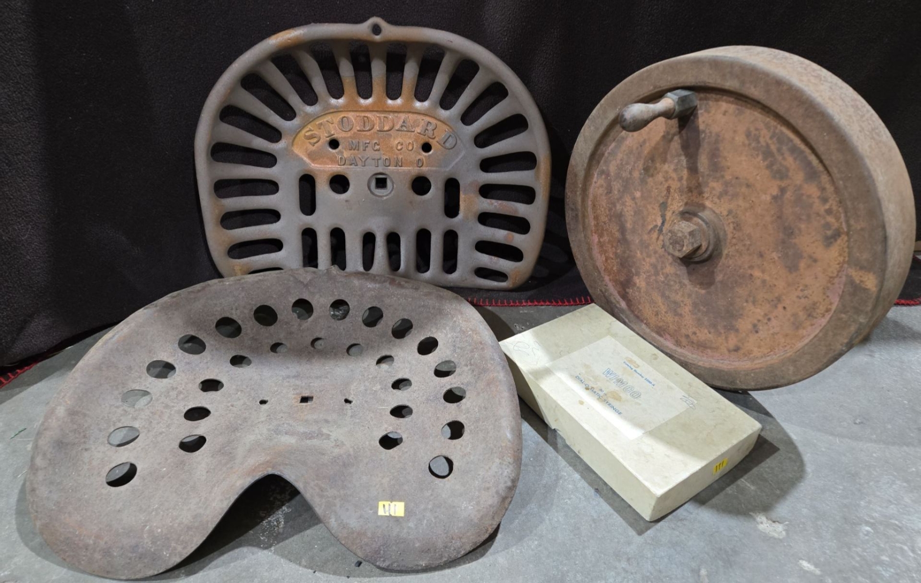 Stoddard MFG CO Dayton Metal Tractor Seat W/Dial-O-Matic Syringe Wimco ...